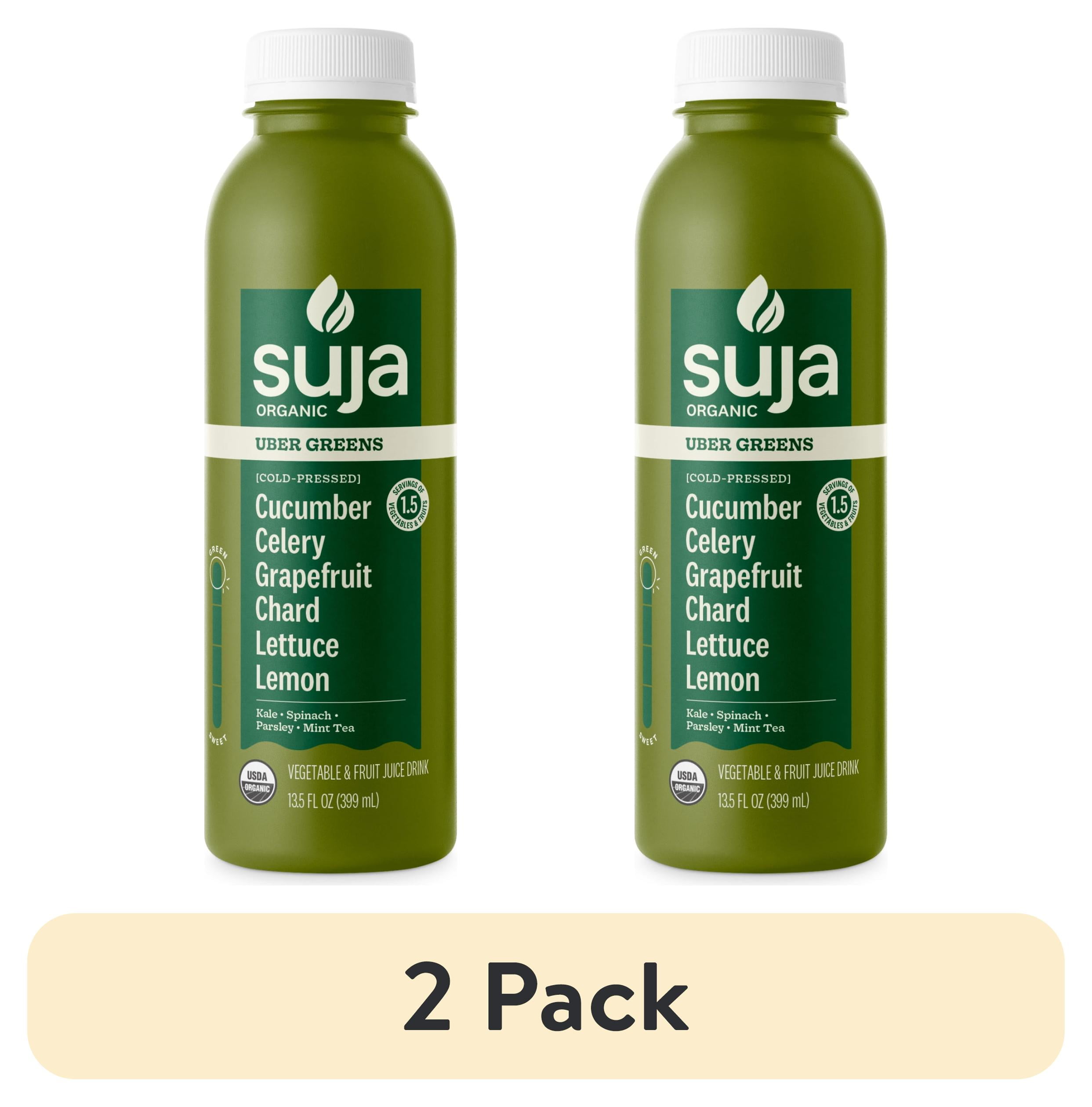 (2 pack) Suja Organic Uber Greens Cold Pressed Juice Drink, 13.5 fl oz ...
