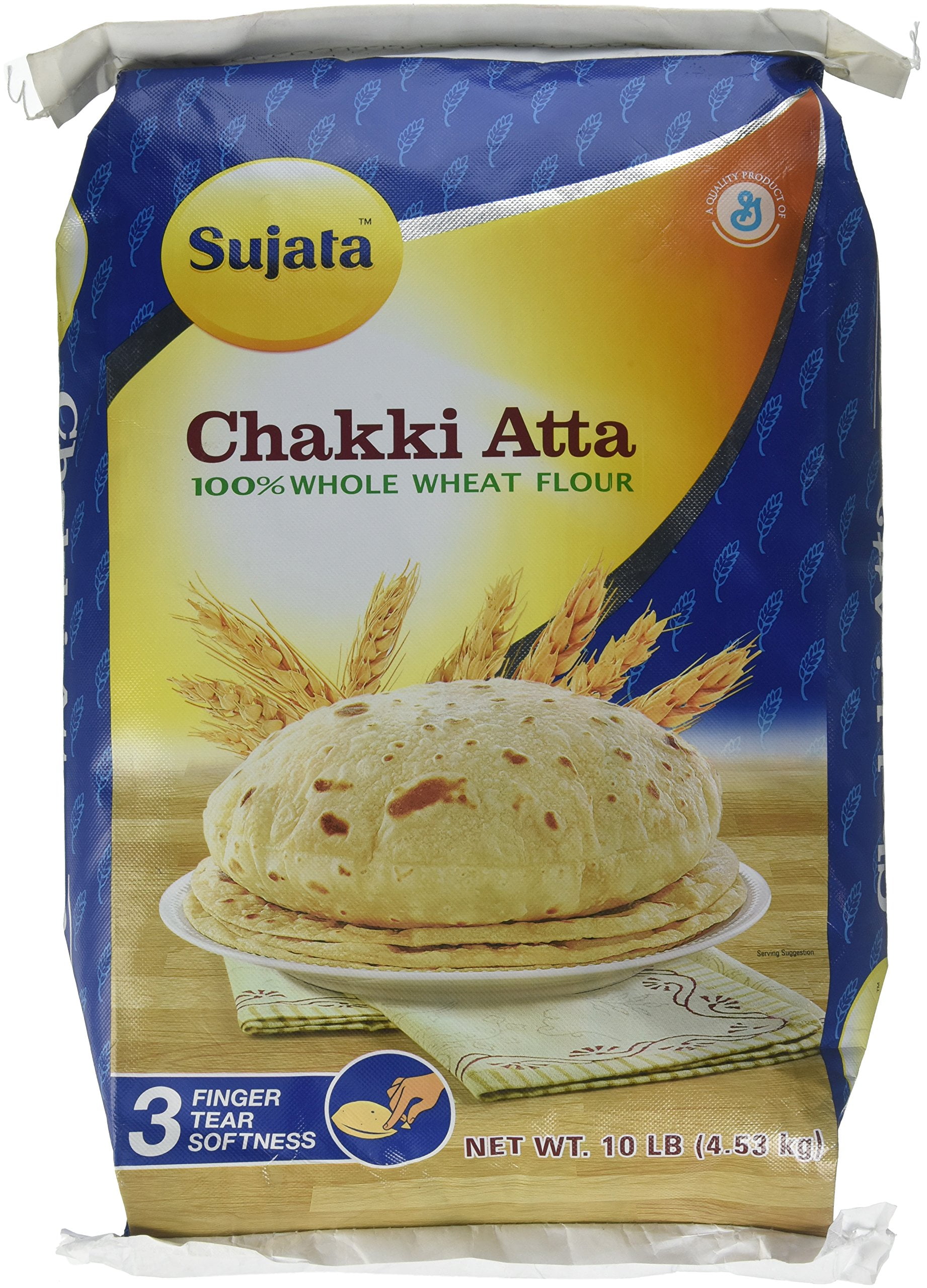 Sujata Chakki Atta, Whole Wheat Flour, 10-Pound Bag - Walmart.com