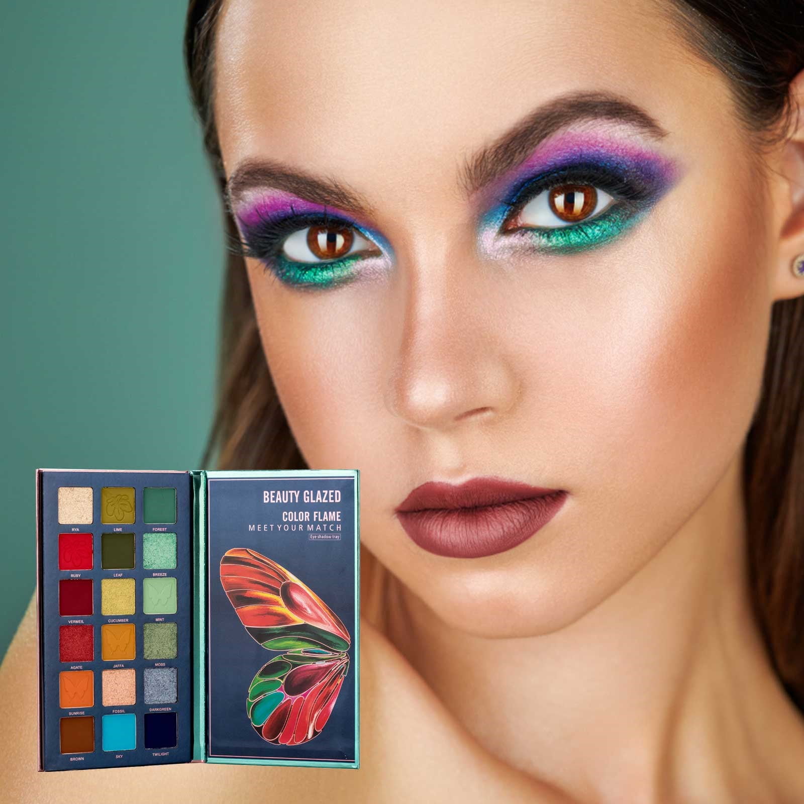 Sujito Eyeshadow Palette Butterfly Palettes Color Mattes Glitter ...