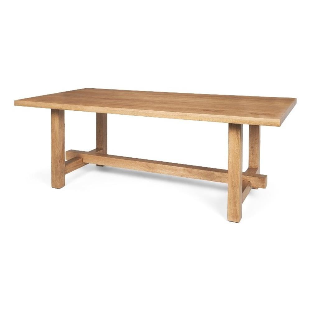 Suke Rectangular Natural Wood Trestle Dining Table - Walmart.com