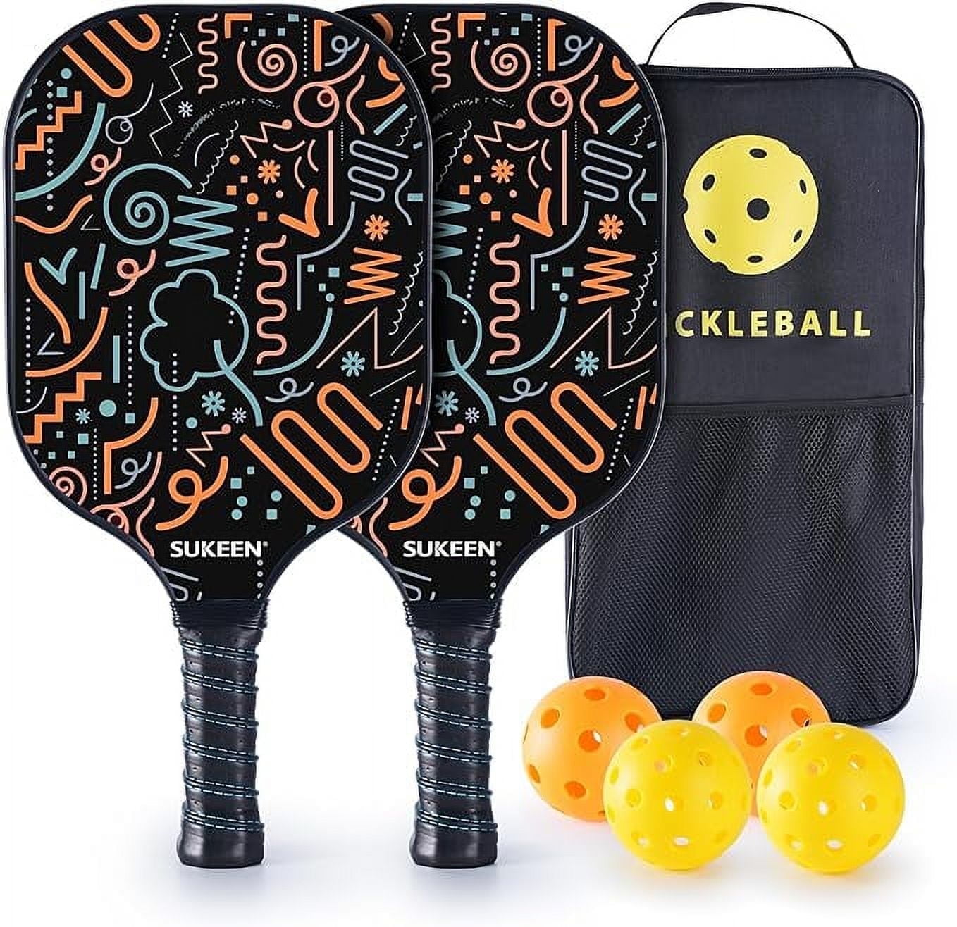 Sukeen Pickleball Paddles for Men Women (Set of 2), Fiberglass Surface ...
