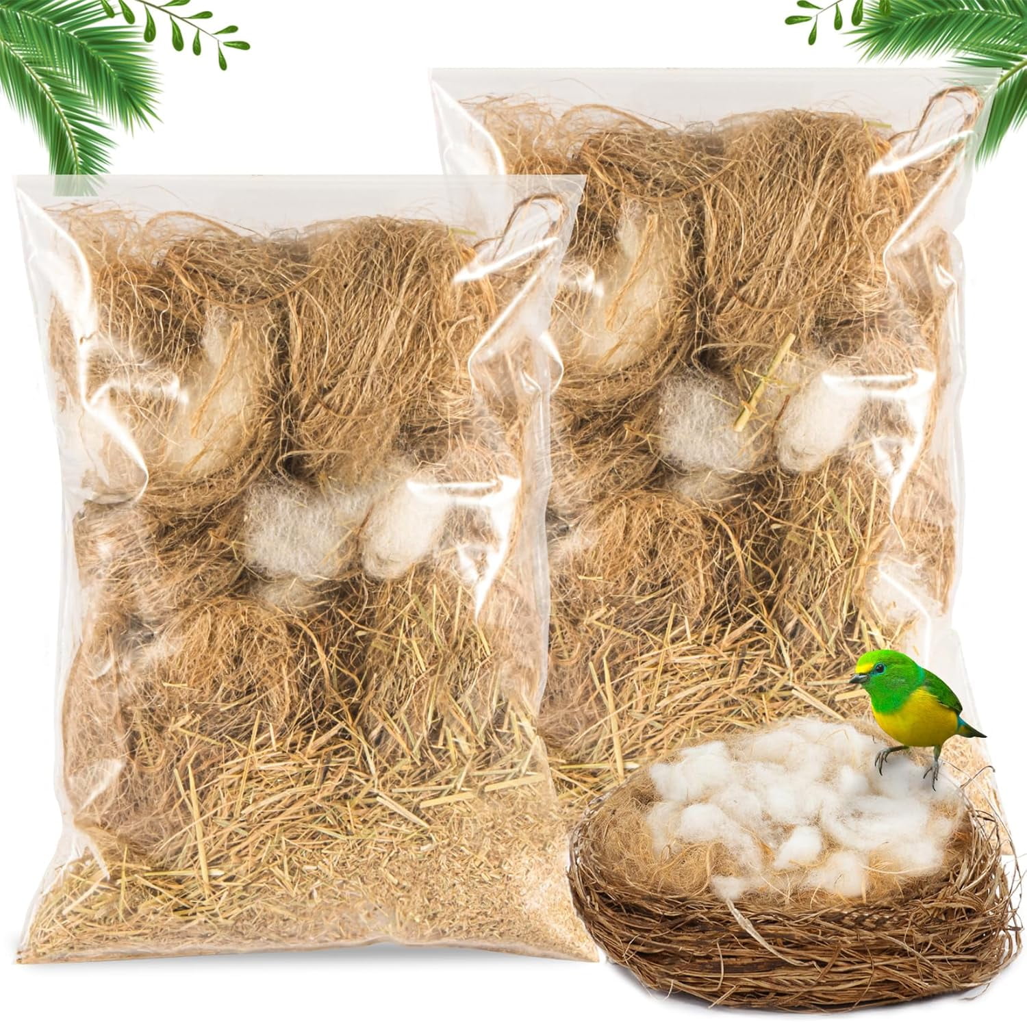 Sukh 2 Pack Bird Nesting Material - Bird Nests Bedding Hummingbird ...