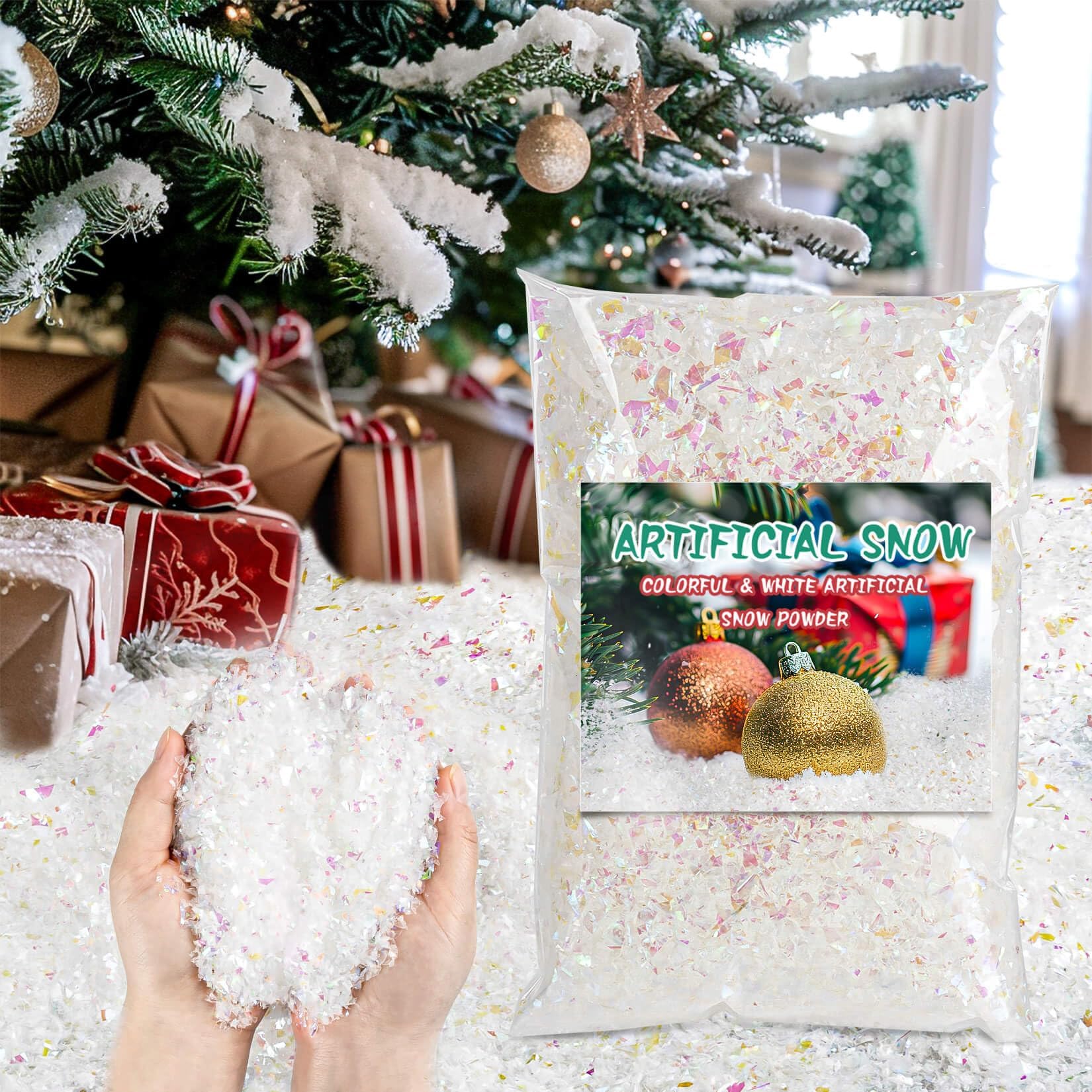 Sukh Fake Snow for Crafts - Artificial Snow for Holiday Decor Instant ...