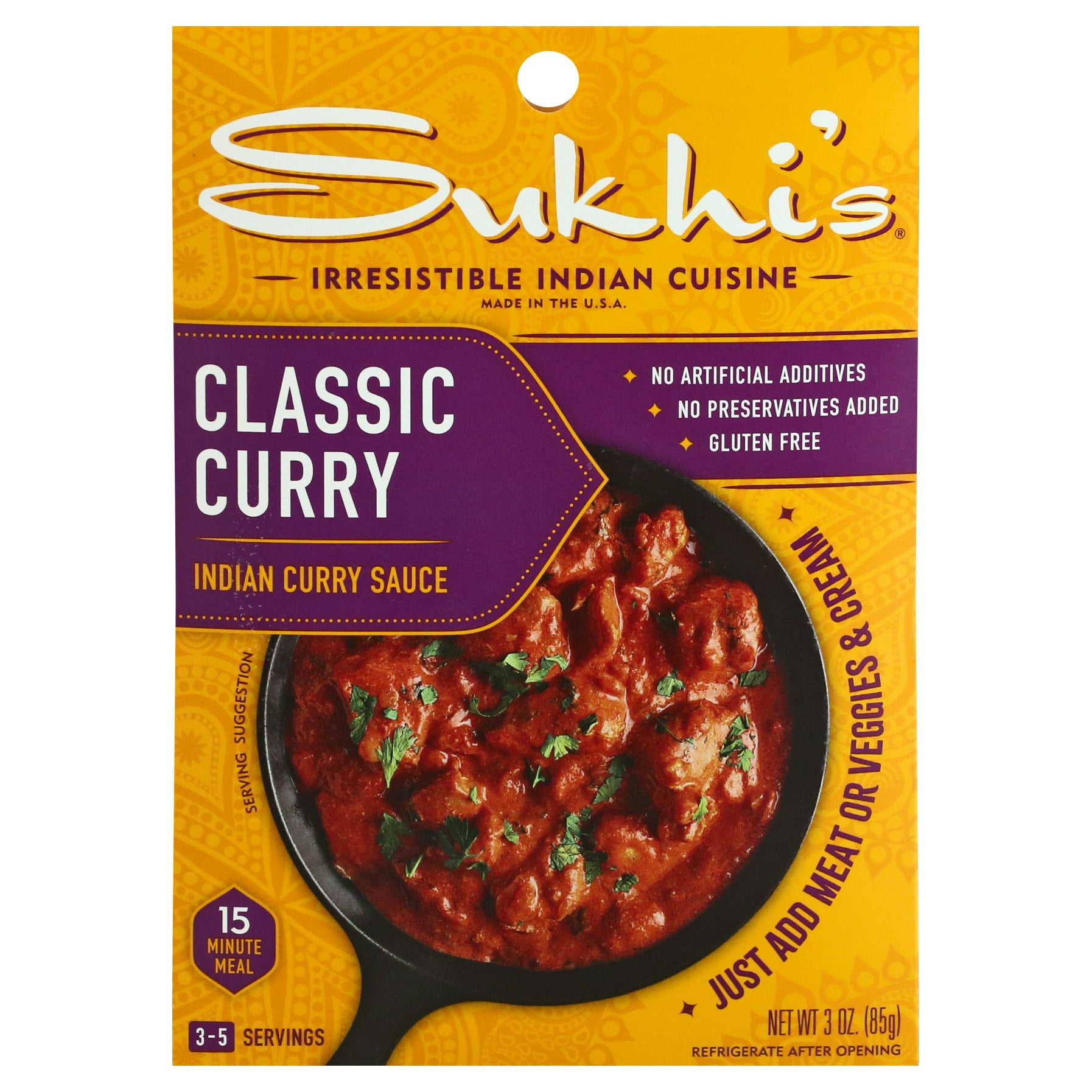 Sukhis Curry Sauce Classic 3 oz (Pack Of 6) - Walmart.com