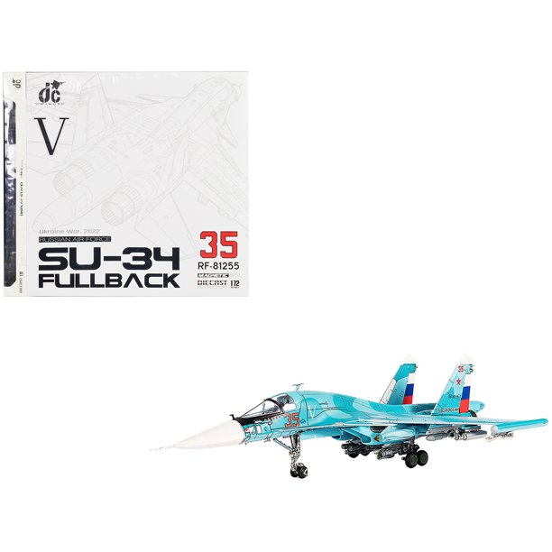Sukhoi Su-34 Fullback Bomber Aircraft "Ukraine War" (2022) Russian Air Force 1/72 Diecast Model ...