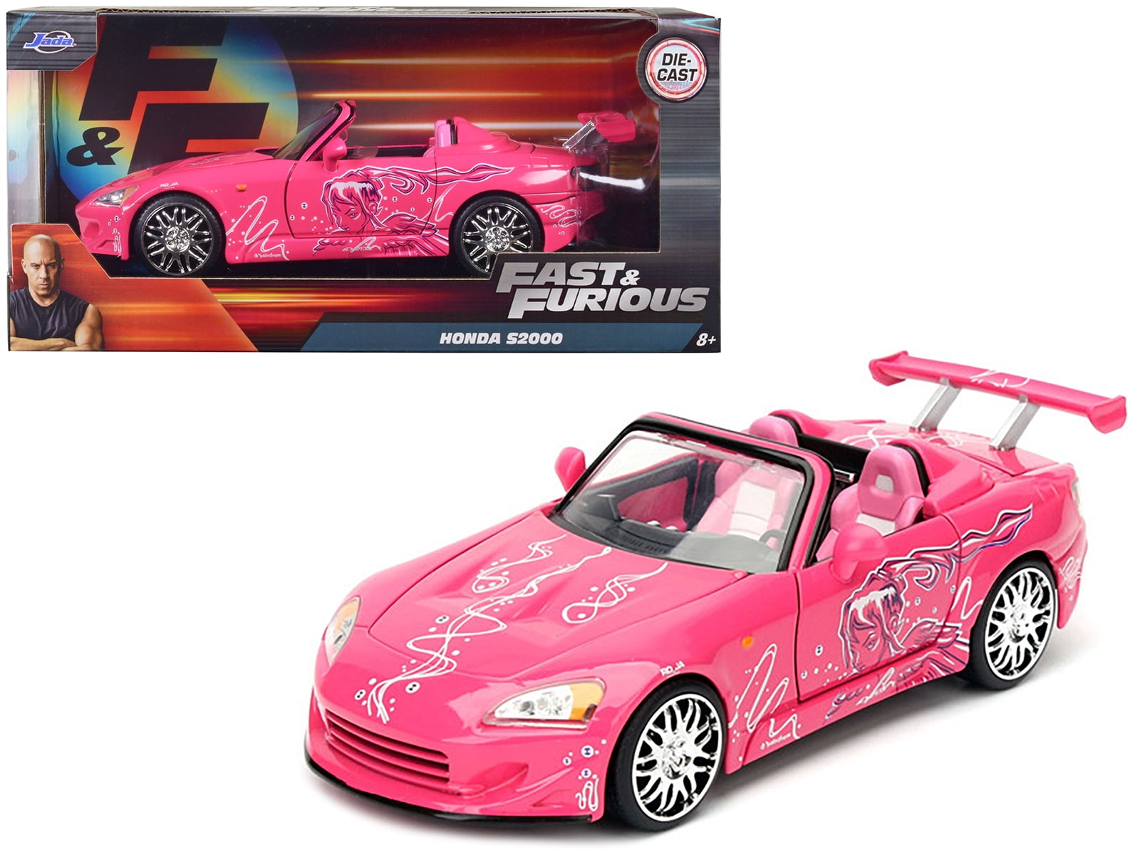 Suki's Iconic Pink Honda S2000 Convertible from 'Fast & Furious' 1/24 Diecast Model by Jada ...