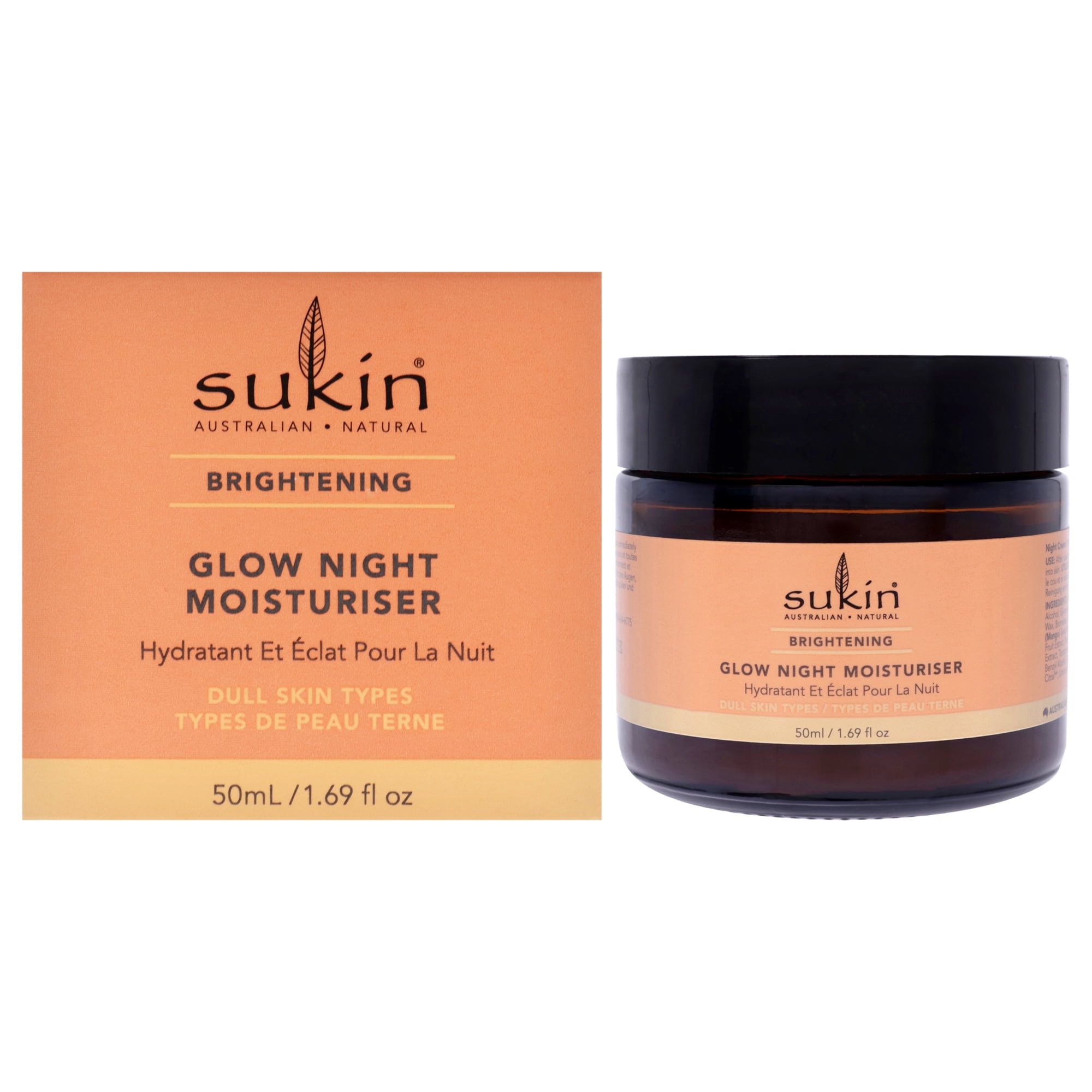 Sukin Brightening Glow Night Moisturiser , 1.69 oz Moisturizer ...