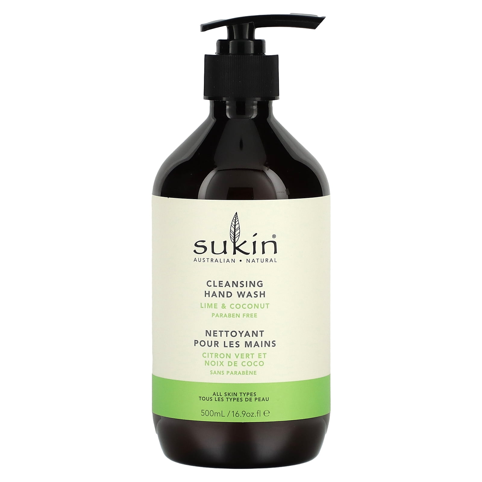 Sukin Cleansing Hand Wash, Lime & Coconut, 16.9 fl oz (500 ml ...