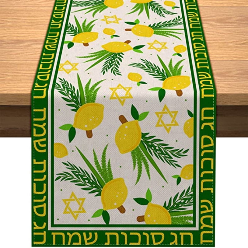 Sukkah Table Runner Sukkot ration Etrog Lulav Kosher Serving Kitchen ...