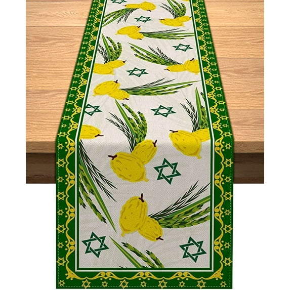 Sukkah Table Runner Sukkot ration Etrog Lulav Kosher Serving Kitchen ...