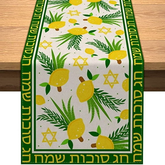 Sukkah Table Runner Sukkot ration Etrog Lulav Kosher Serving Kitchen ...