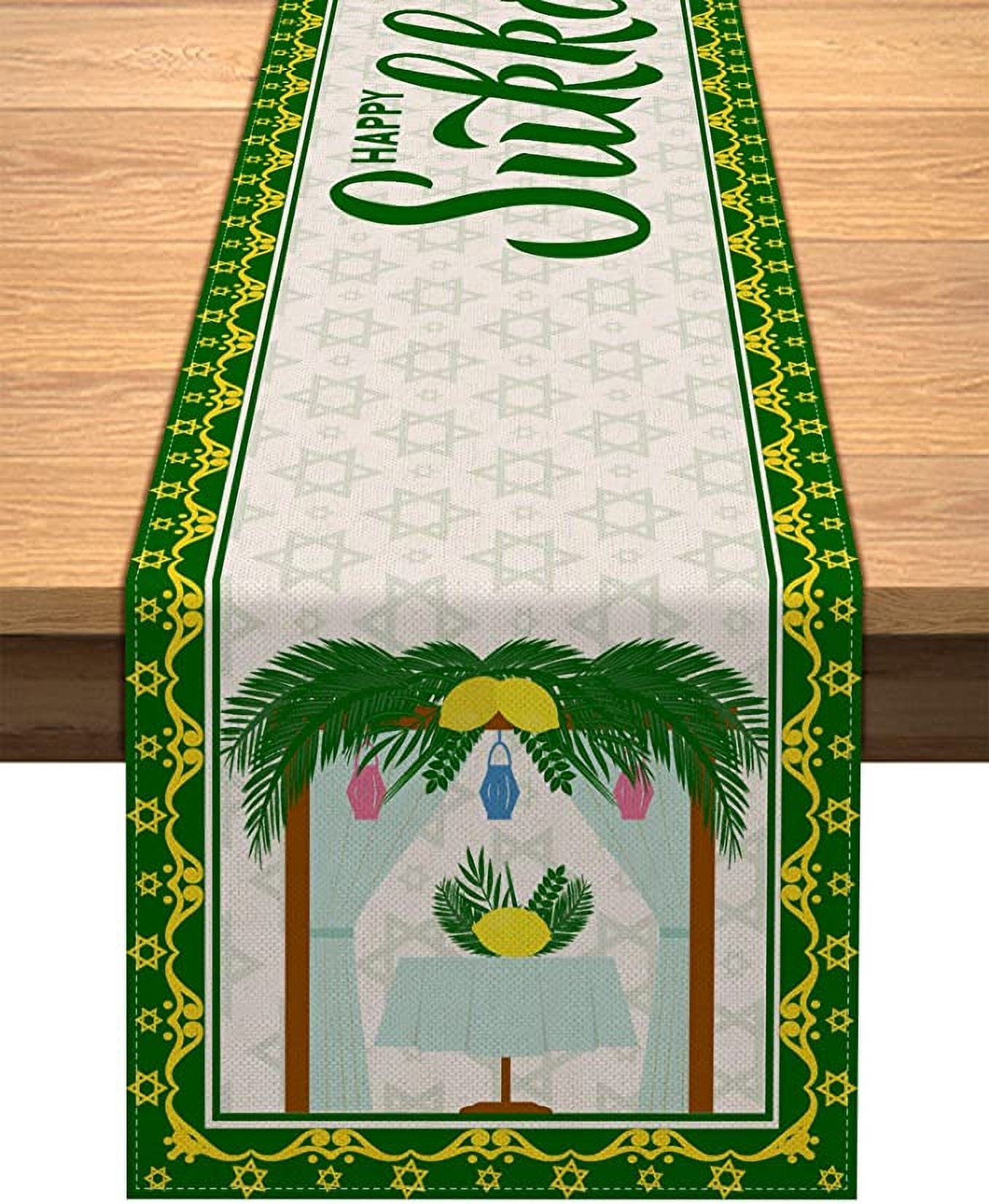 Sukkah Table Runner Sukkot ration Etrog Lulav Kosher Serving Kitchen ...