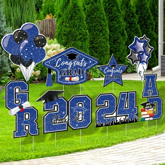 Suknil 8Pcs Graduation Yard Sign, Graduation Decorations 2024 ...