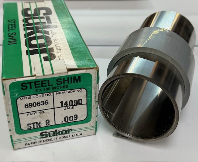 Sukor Steel Shim Stock Roll .009 in, 14090 Steel, 0.009 in x 100 in x 6 ...