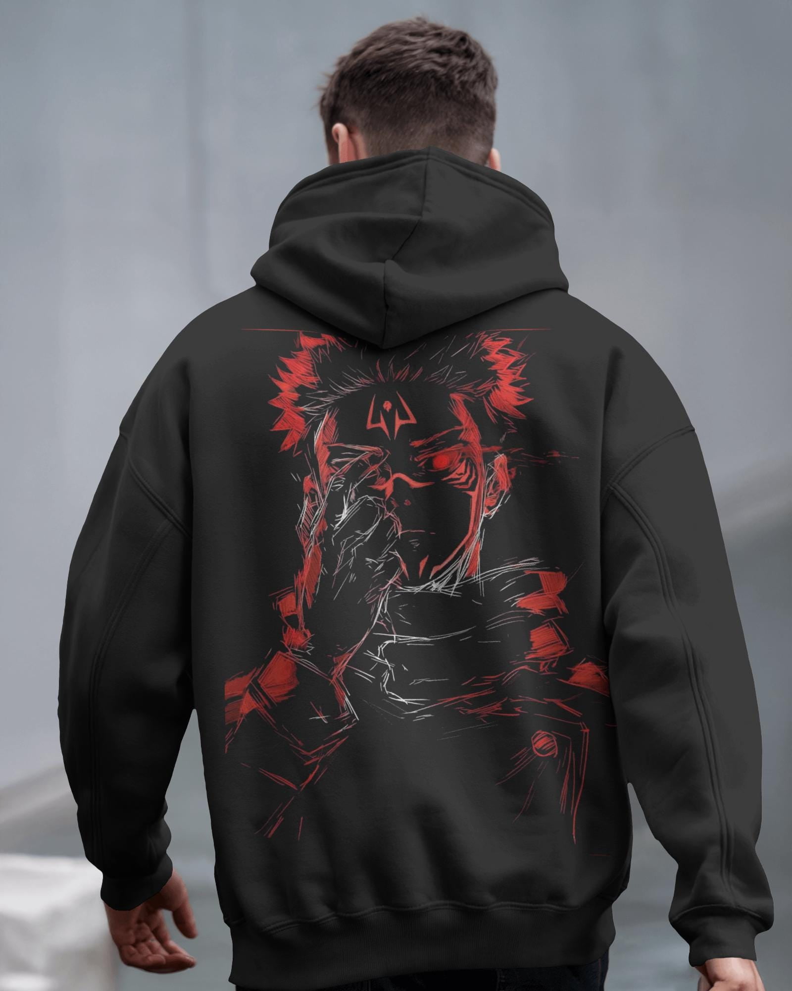 Sukuna Anime Hoodie | Jujutsu Kaisen, Snow Washed Cotton - Walmart.com
