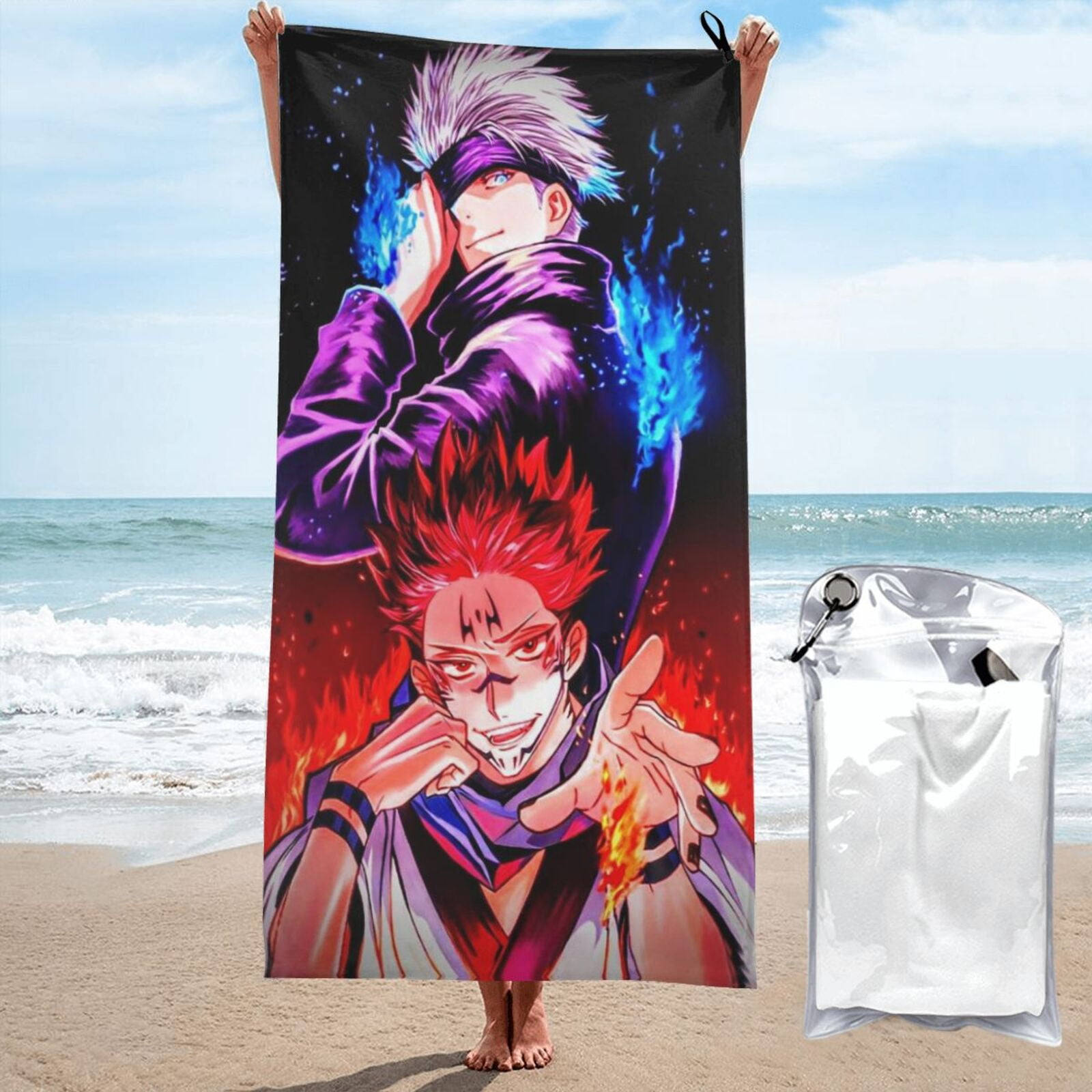 Sukuna Gojo Jujutsu Kaisen Fluffy Bath Towels Quick Drying Lightweight ...