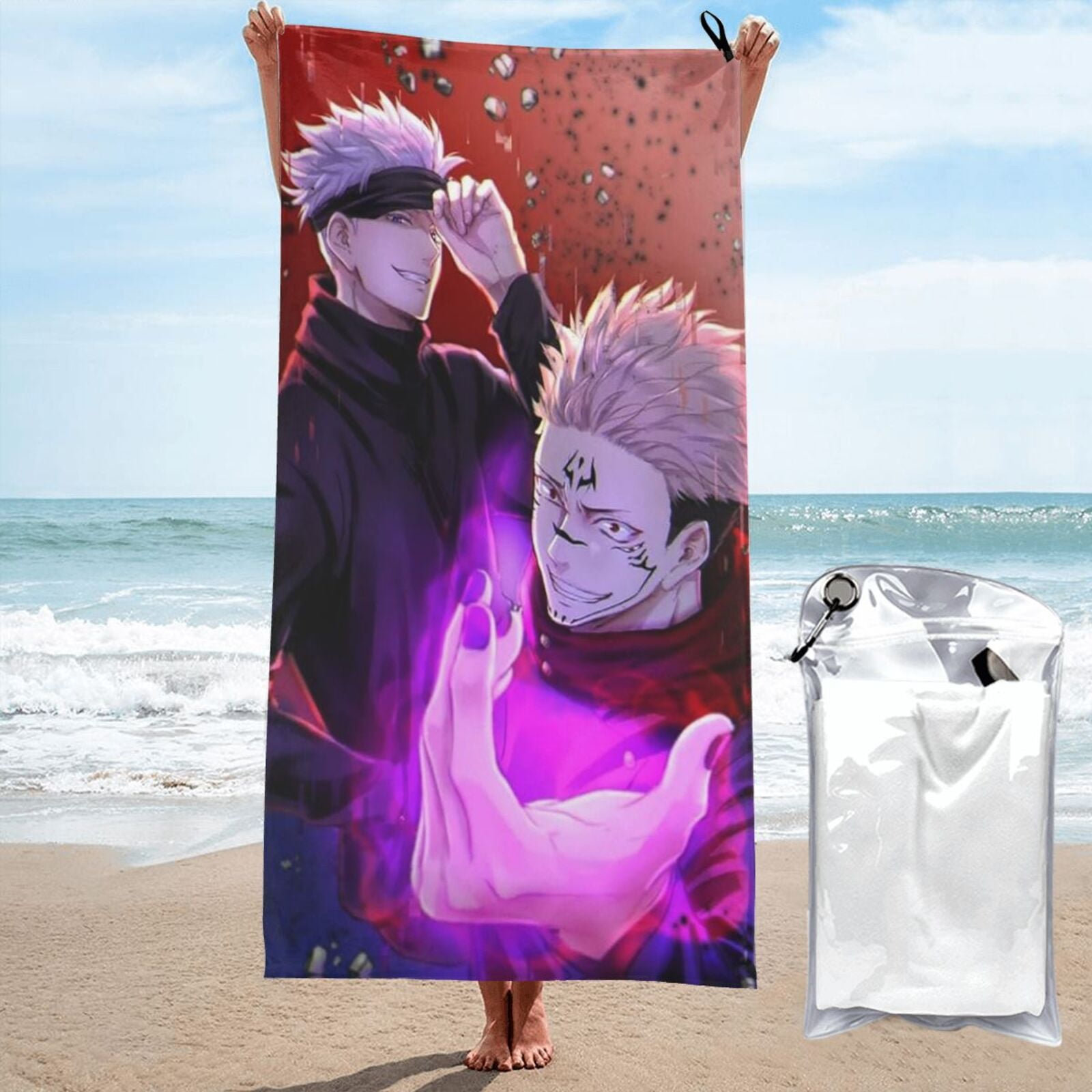 Sukuna Gojo Jujutsu Kaisen Fluffy Bath Towels Quick Drying Lightweight Pool Skin-friendly Towel ...