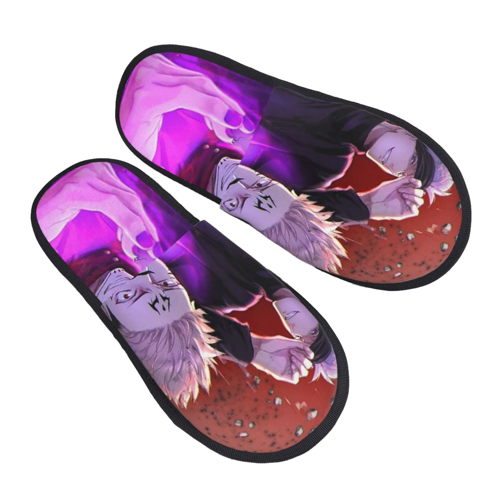 Sukuna Gojo Jujutsu Kaisen Fuzzy Memory Foam Slippers Fluffy Winter ...