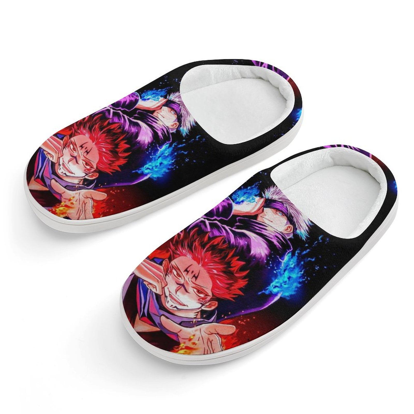 Sukuna Gojo Jujutsu Kaisen Kids Teen Fuzzy Memory Foam Slippers Fluffy ...