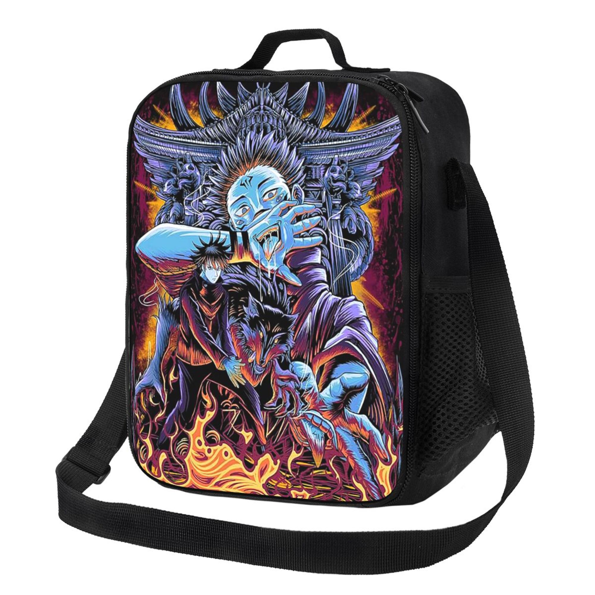 Sukuna Gojo Jujutsu Kaisen Lunch Bag Tote Shoulder Bags Insulated Lunch ...