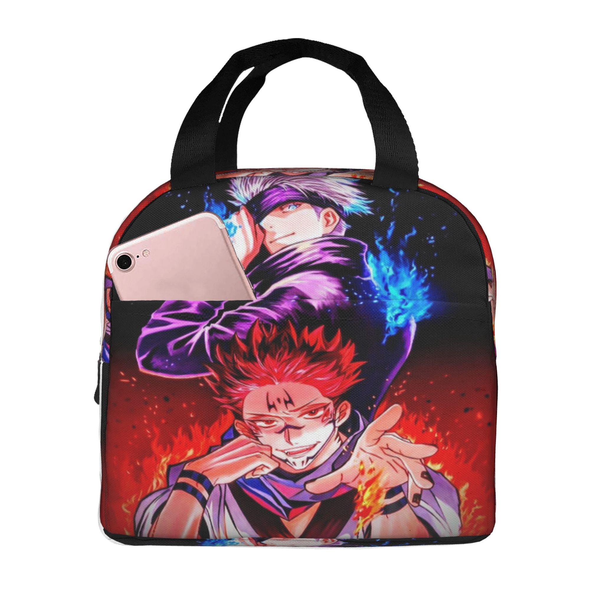 Sukuna Gojo Jujutsu Kaisen Lunch Bag Tote Shoulder Bags Insulated Lunch ...