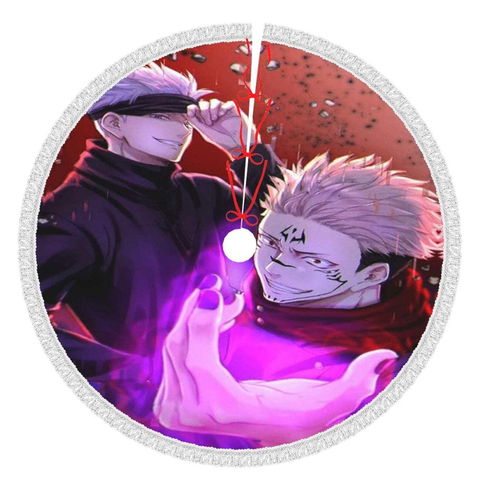 Sukuna Gojo Jujutsu Kaisen Tassel Christmas Tree Skirt Xmas Tree Mat ...
