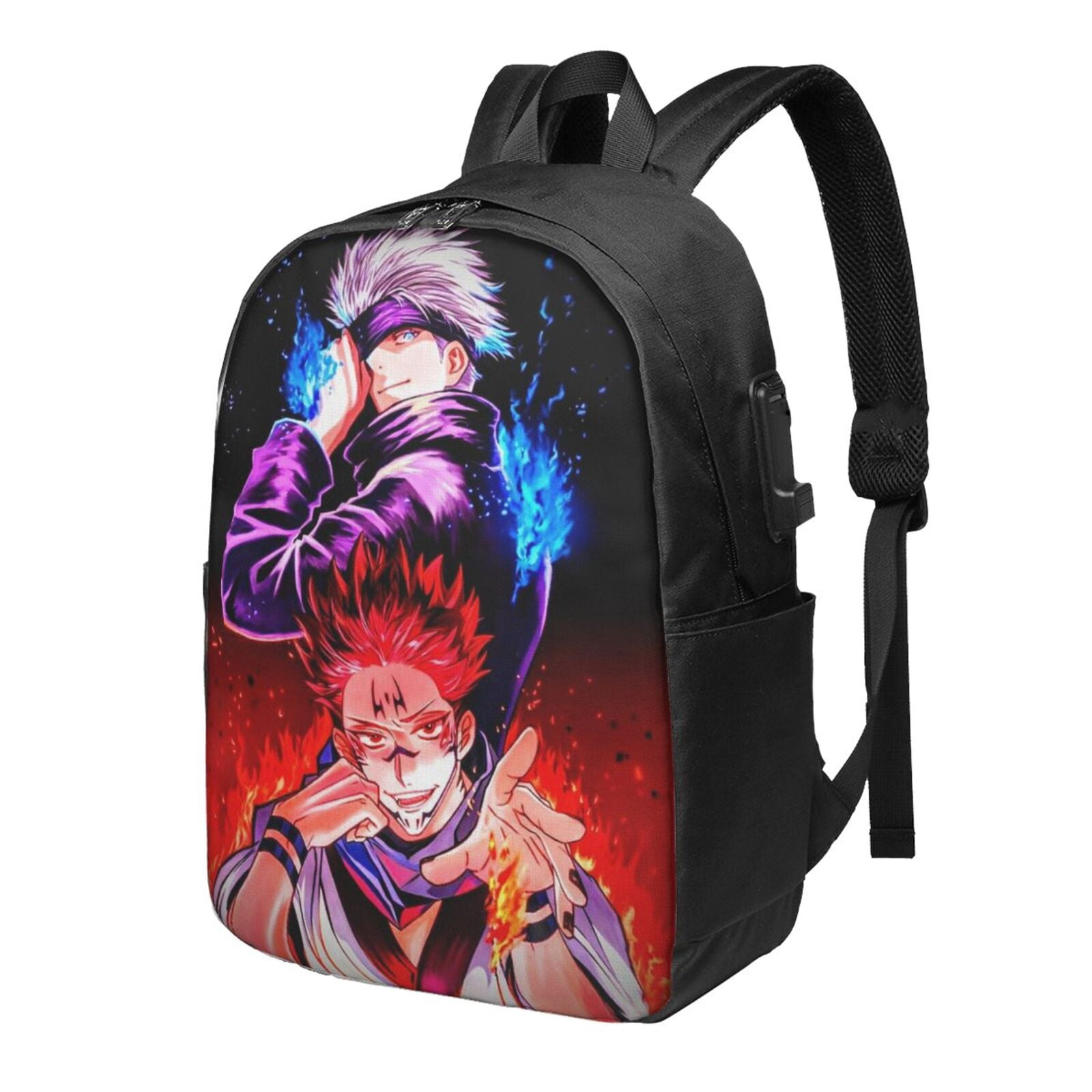 Sukuna Gojo Jujutsu Kaisen USB Backpack 17 IN Laptop Bags Travel ...