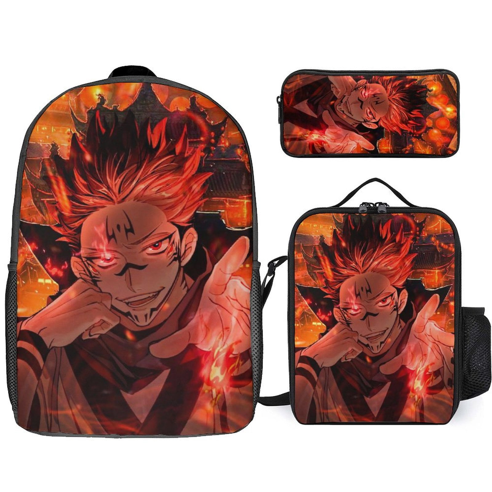 Sukuna Jujutsu Kaisen Backpack 3 Piece Set Lightweight Laptop Bag ...