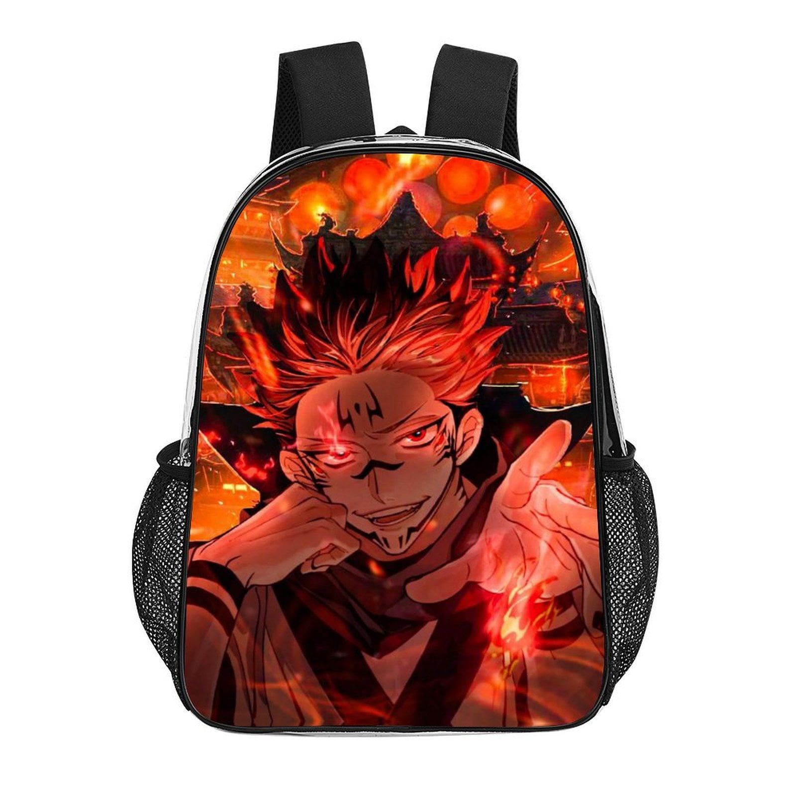 Sukuna Jujutsu Kaisen Transparent Bag Backpack 17 Inch Mesh Shoulder ...