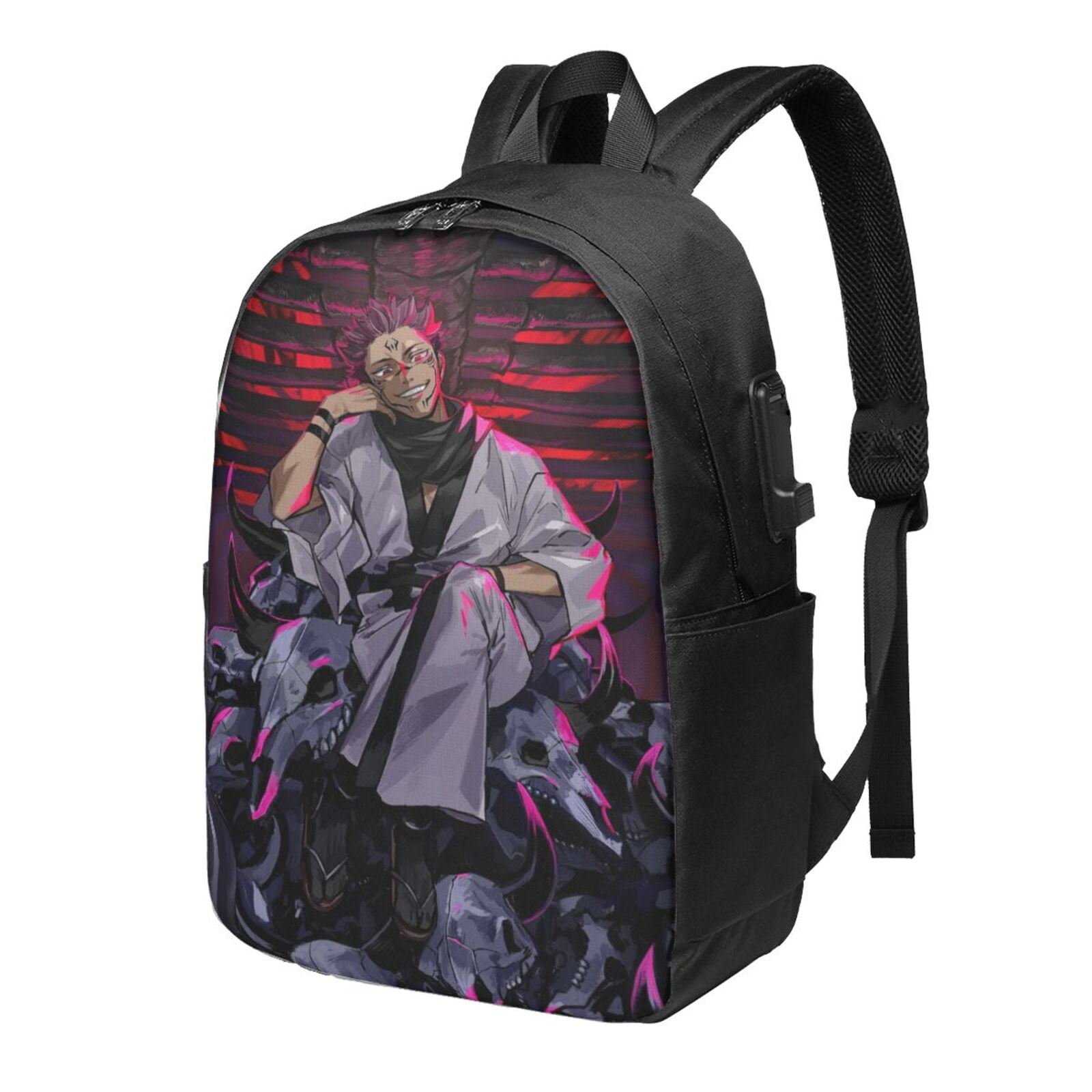 Sukuna Jujutsu Kaisen USB Backpack 17 IN Laptop Bags Bookbags Travel ...