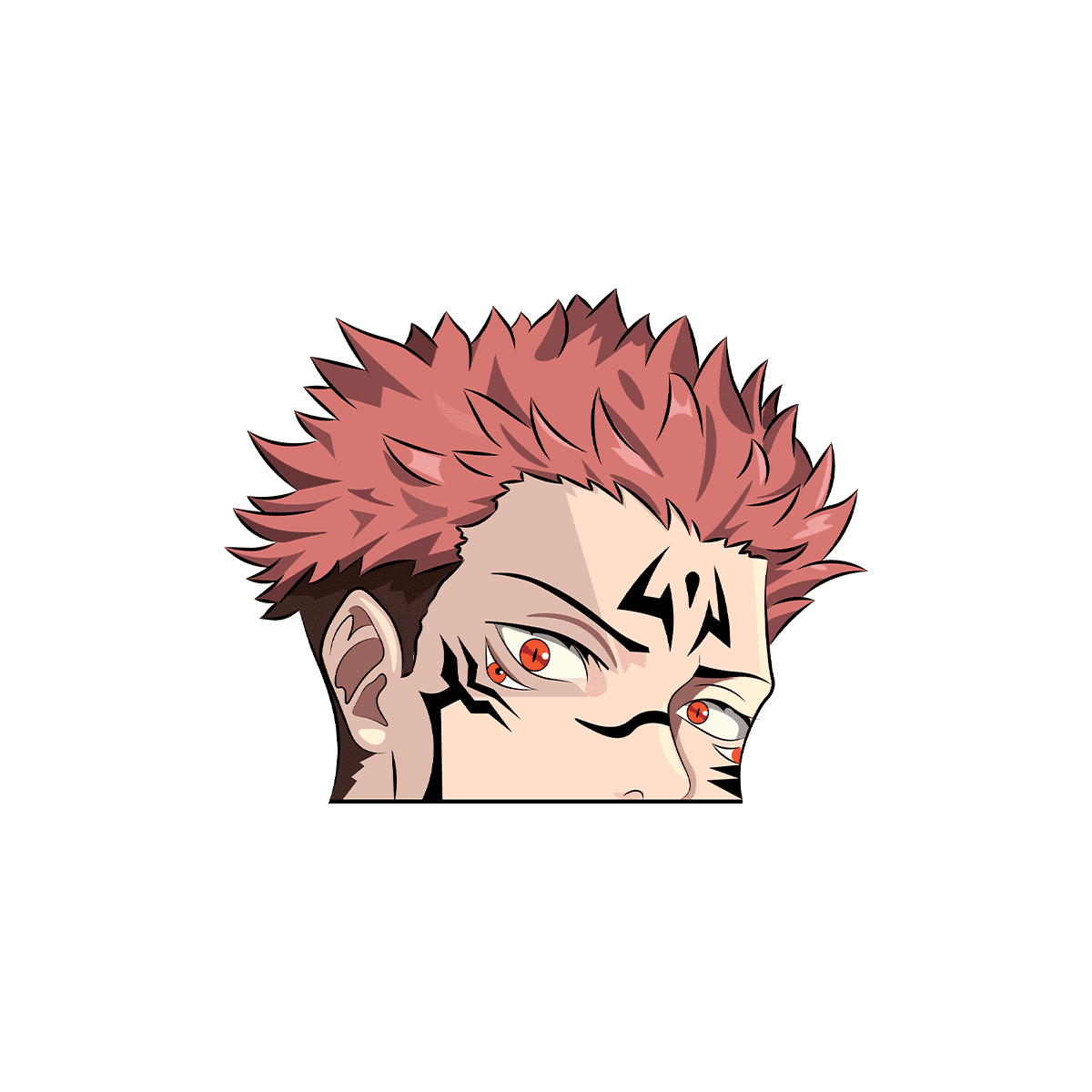 Sukuna Peeker Sticker – Jujutsu Kaisen Anime Vinyl Decal | Laptop, Car ...