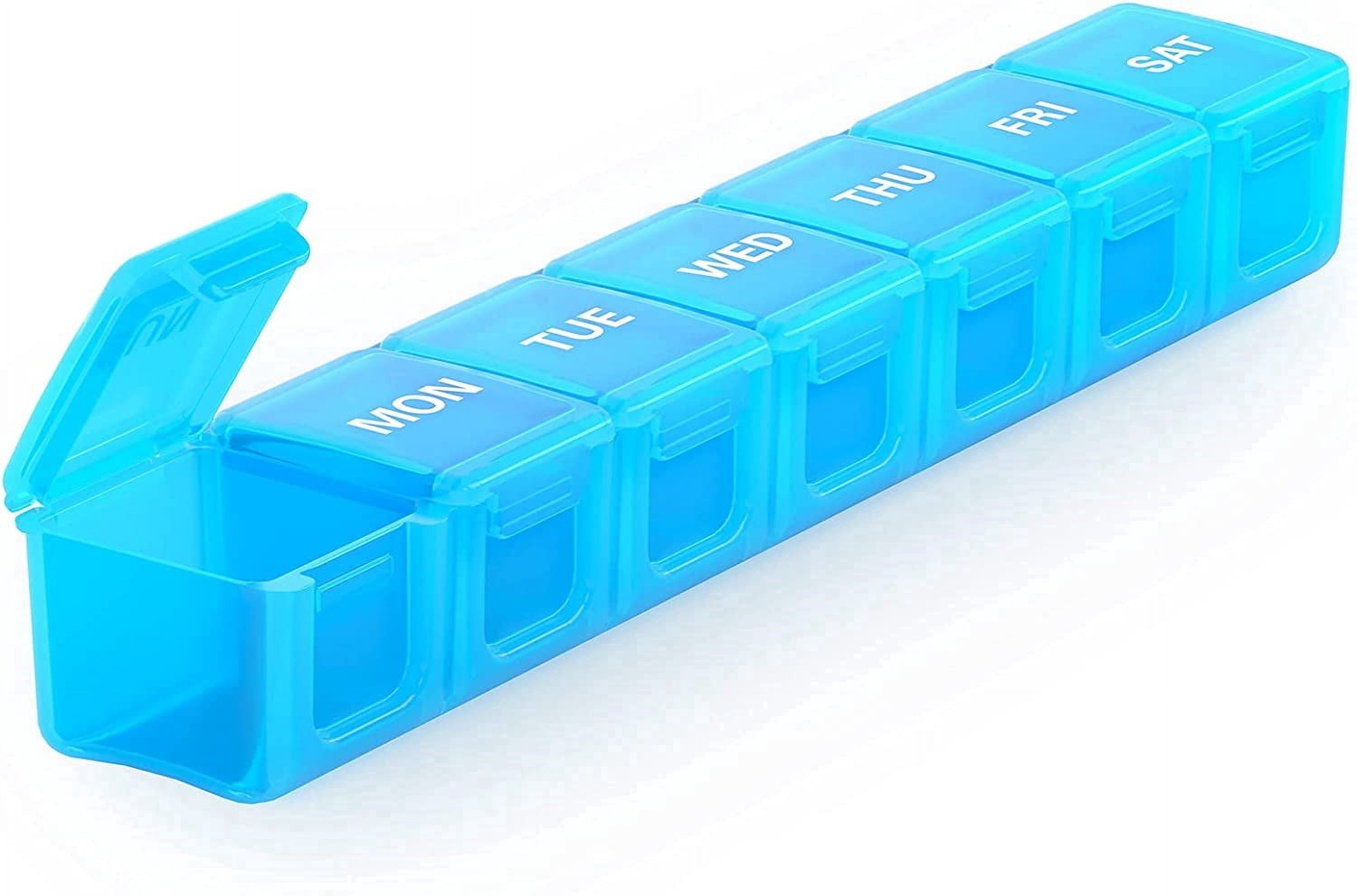 Sukuos 7-Day AM/PM Pill Organizer - Single Case, Morning & Evening ...