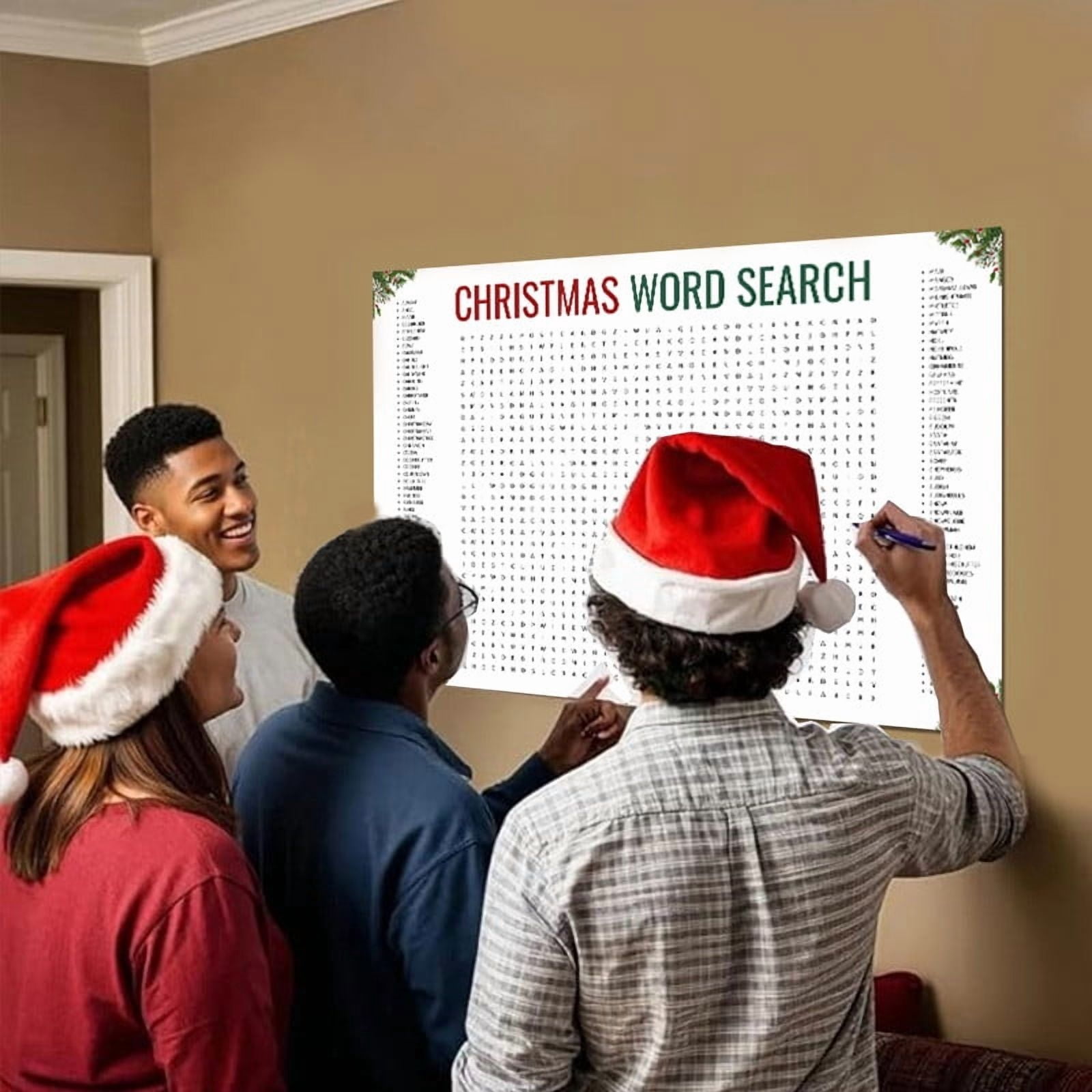 Sulaicai New Jumbo Christmas Word Search Poster, Giant Holiday Word ...