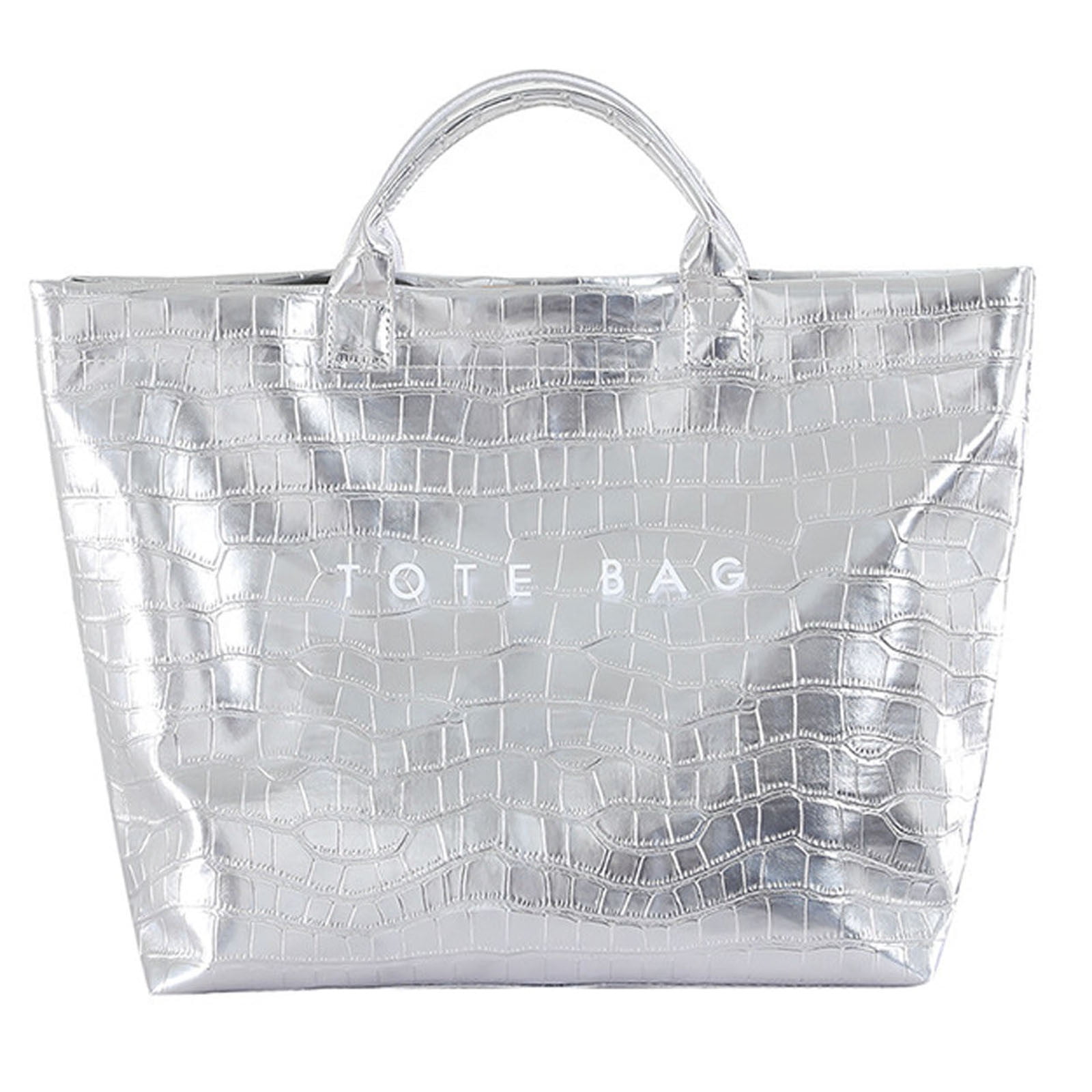 Sulaicai PVC Tote Bag for Women Large Plastic Tote Bag for Work Letter ...