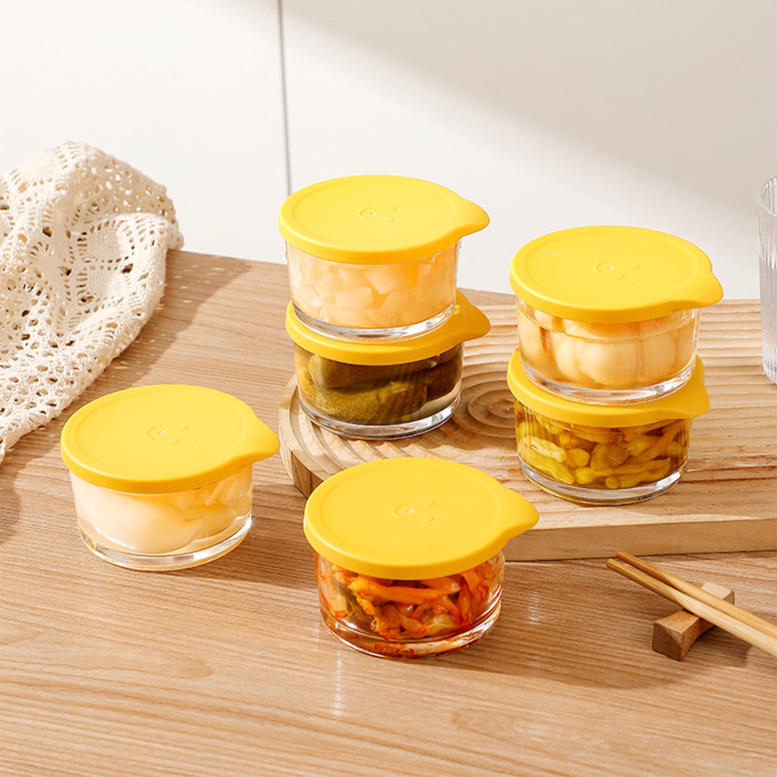 Sulaicai Small Prep Bowl with Lid, 7 oz Mini Glass Bowls for Spices ...