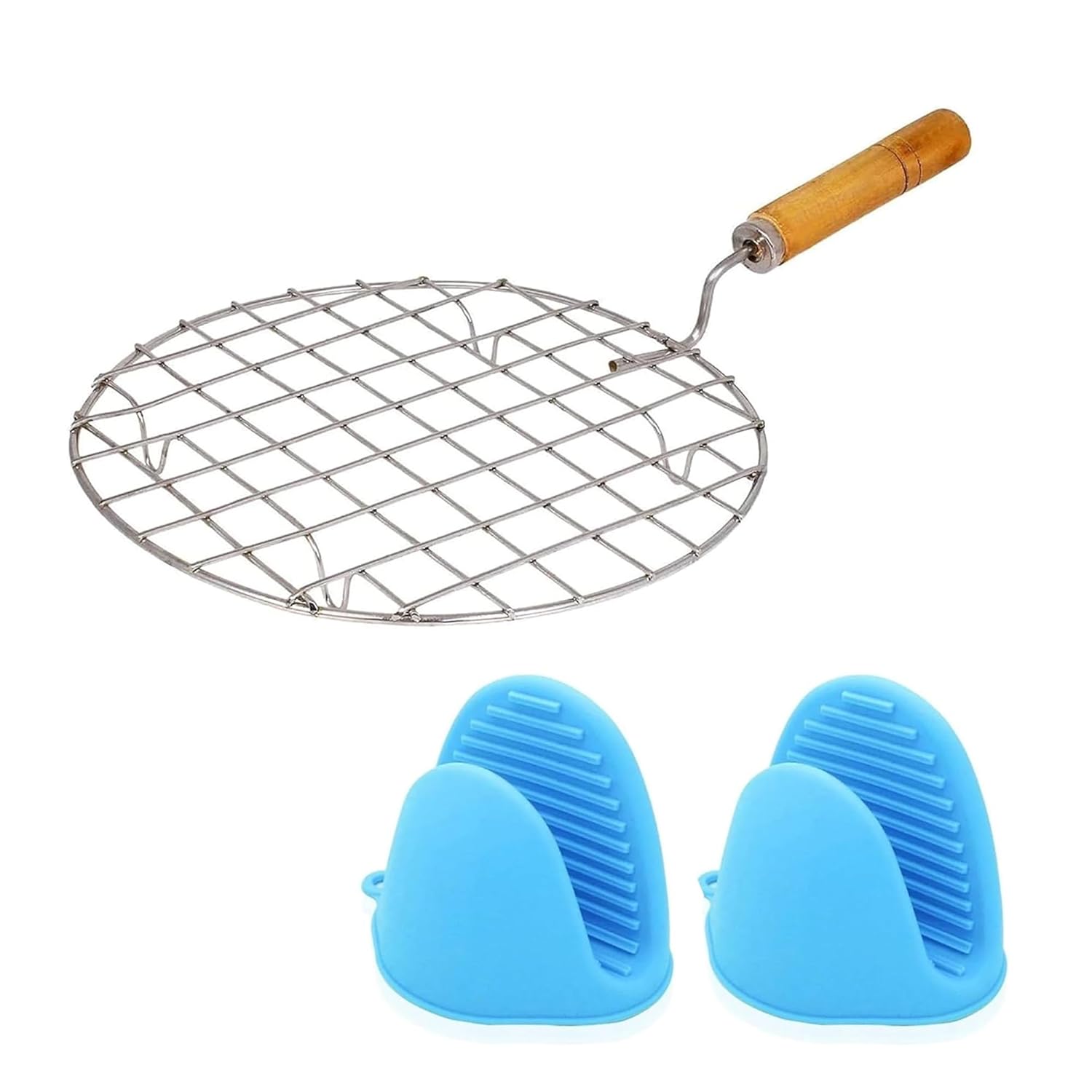 Sulfar Cooking Essentials Combo Includes Wire Round Roaster with Wooden ...