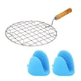 Sulfar Cooking Essentials Combo Includes Wire Round Roaster with Wooden ...