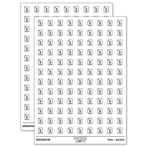 Sulfur Periodic Table of Elements Science Chemistry 200+ Round Stickers ...