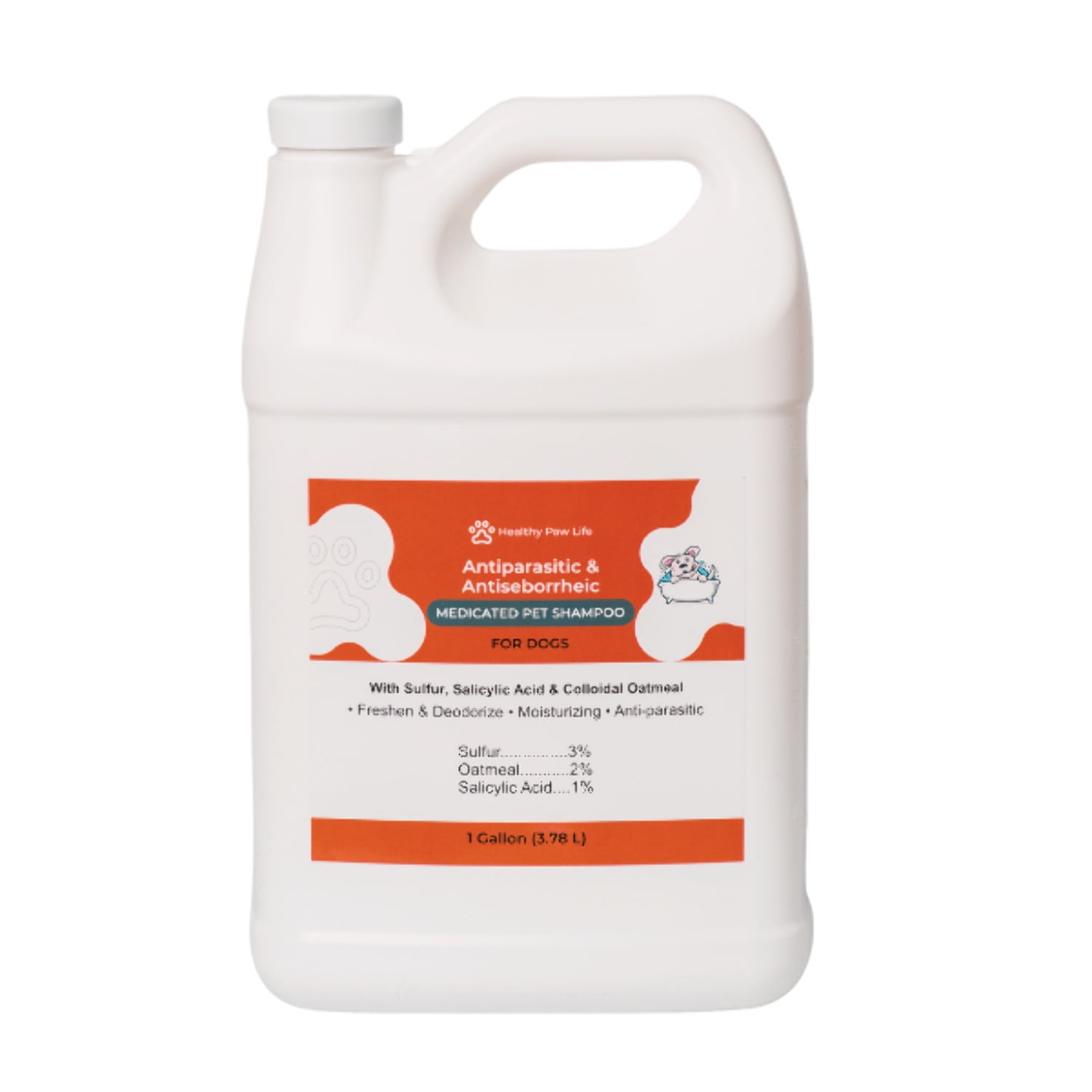Healthy Paw Life Sulfur Salicylic Acid Oatmeal Dog Shampoo, Medicated ...