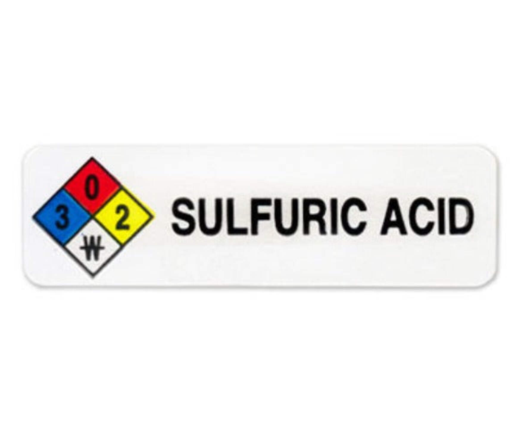 "Sulfuric Acid" HMIG Safety Labels, 0.75" x 2.5", 250/ROLL - Walmart.com