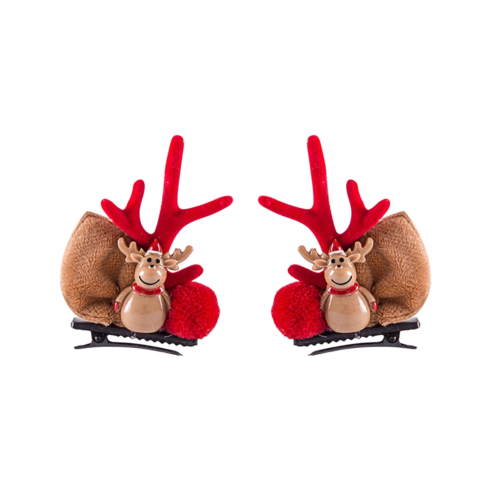 Sulgyt Christmas Hair Clip, 1 Pair Christmas Reindeer Antlers Hairpins ...