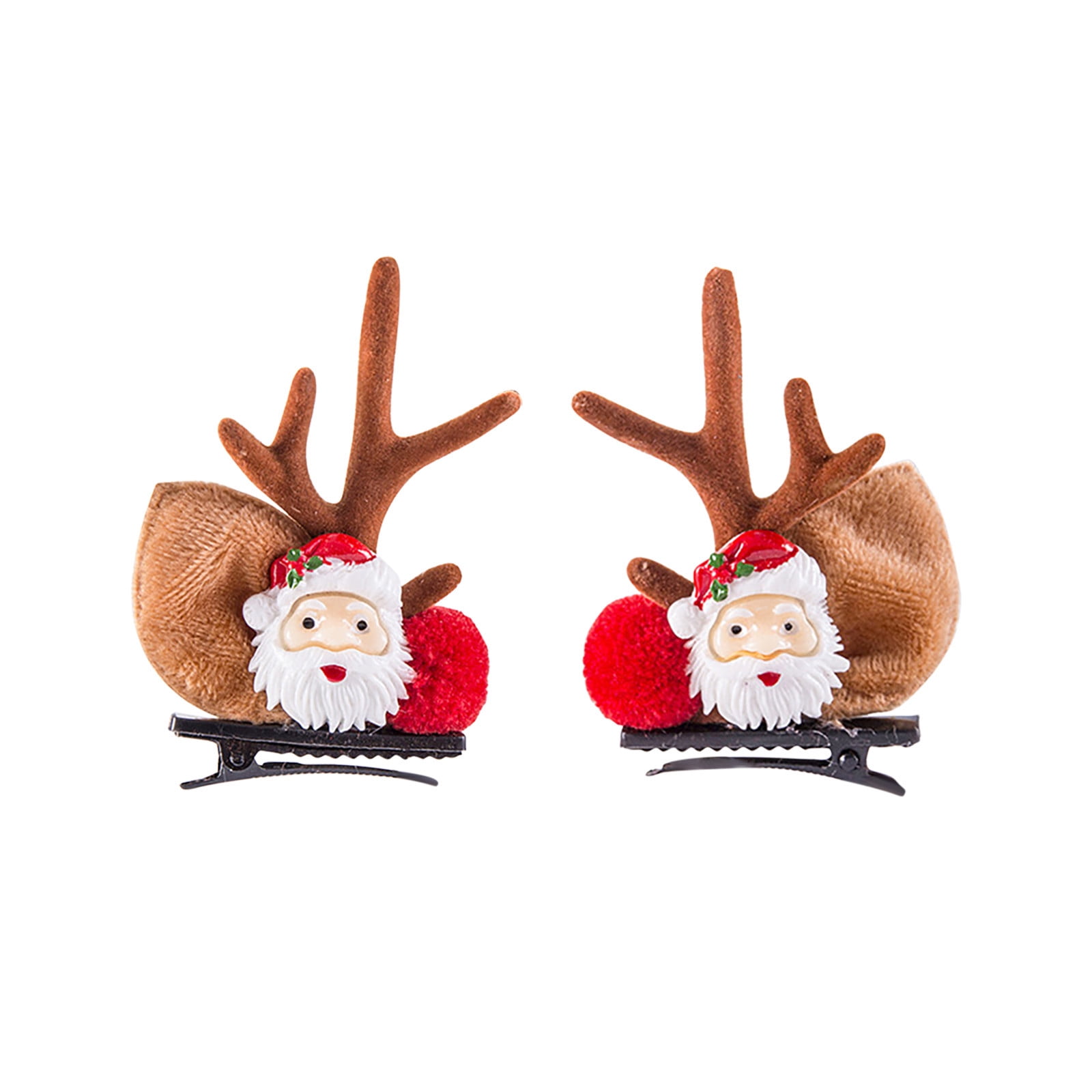 Sulgyt Christmas Hair Clip, 1 Pair Christmas Reindeer Antlers Hairpins ...