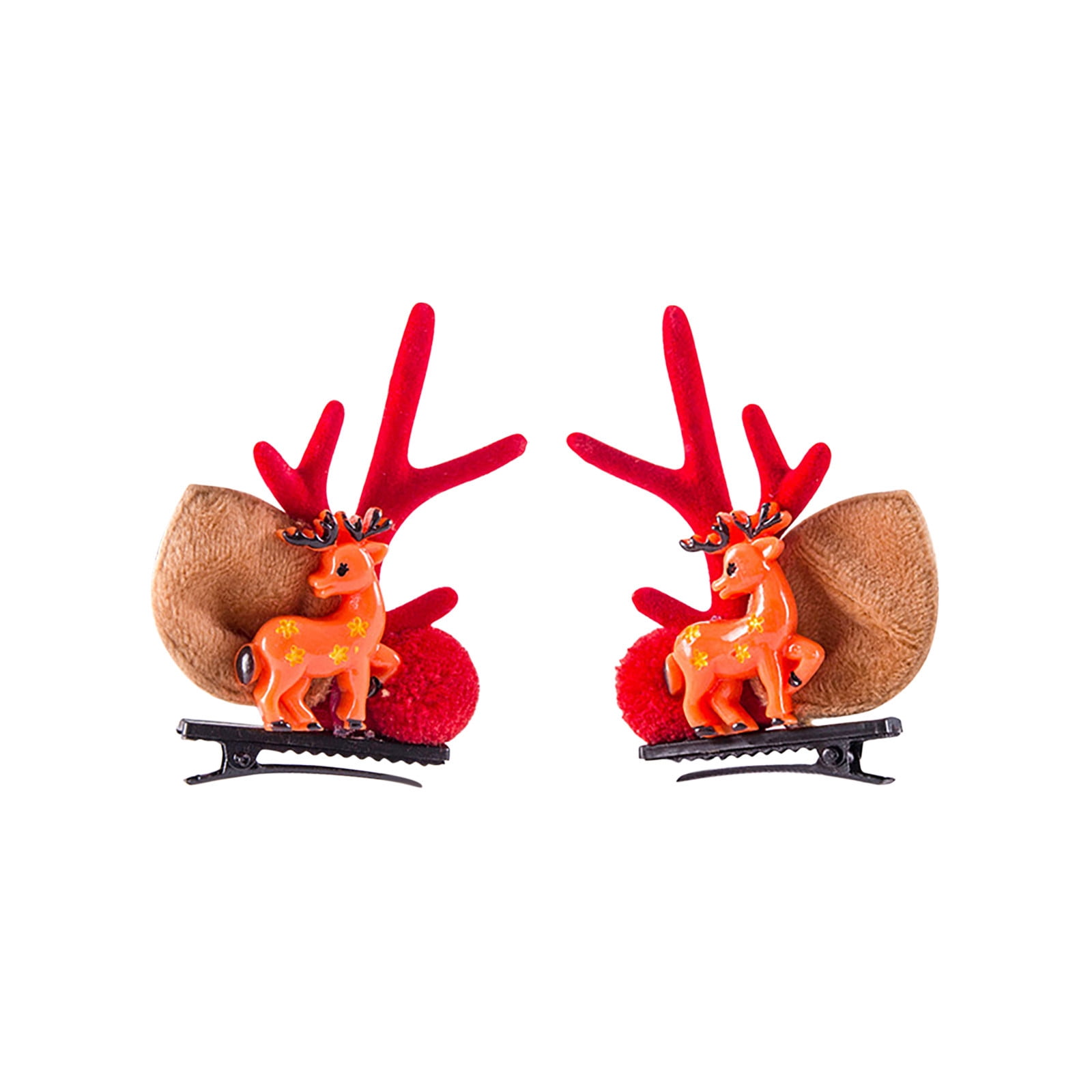 Sulgyt Christmas Hair Clip, 1 Pair Christmas Reindeer Antlers Hairpins ...