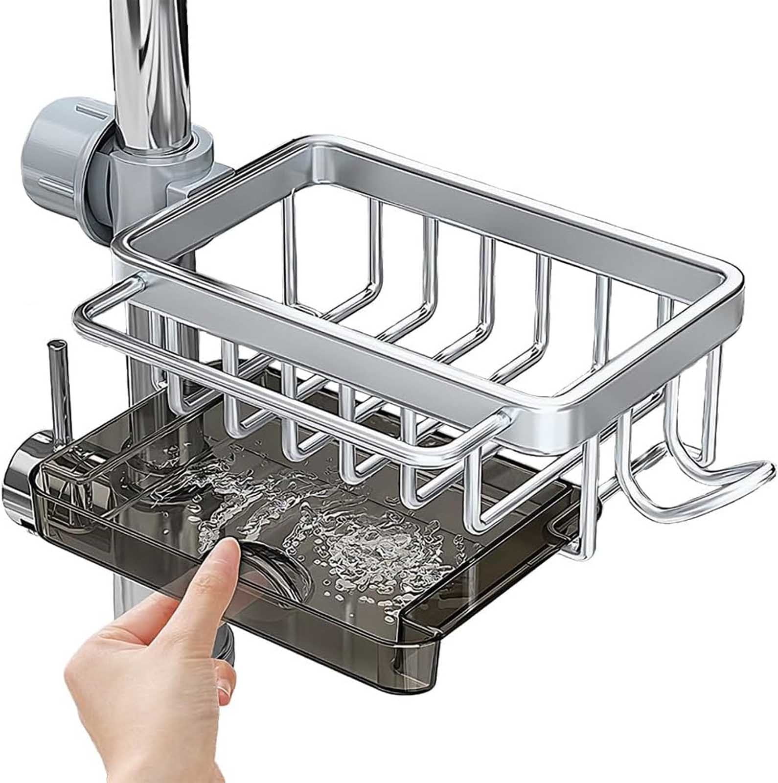 Sulgyt Kitchen Sink Faucet Organizer with Drain Tray & Towel Rack ...