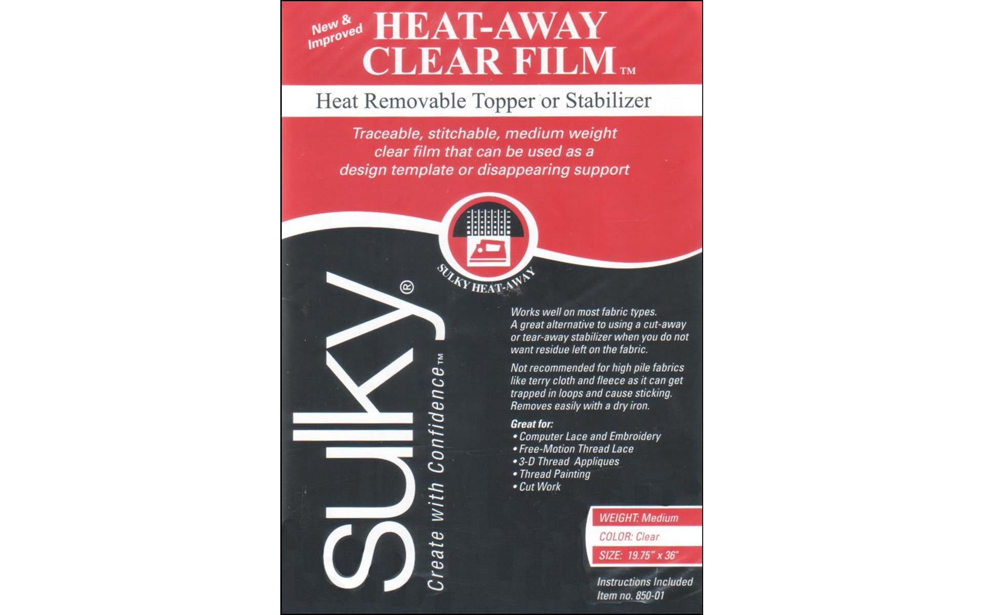 Sulky Heat-Away Clear Film Stabilizer, 19-3/4" x 1yd - Walmart.com