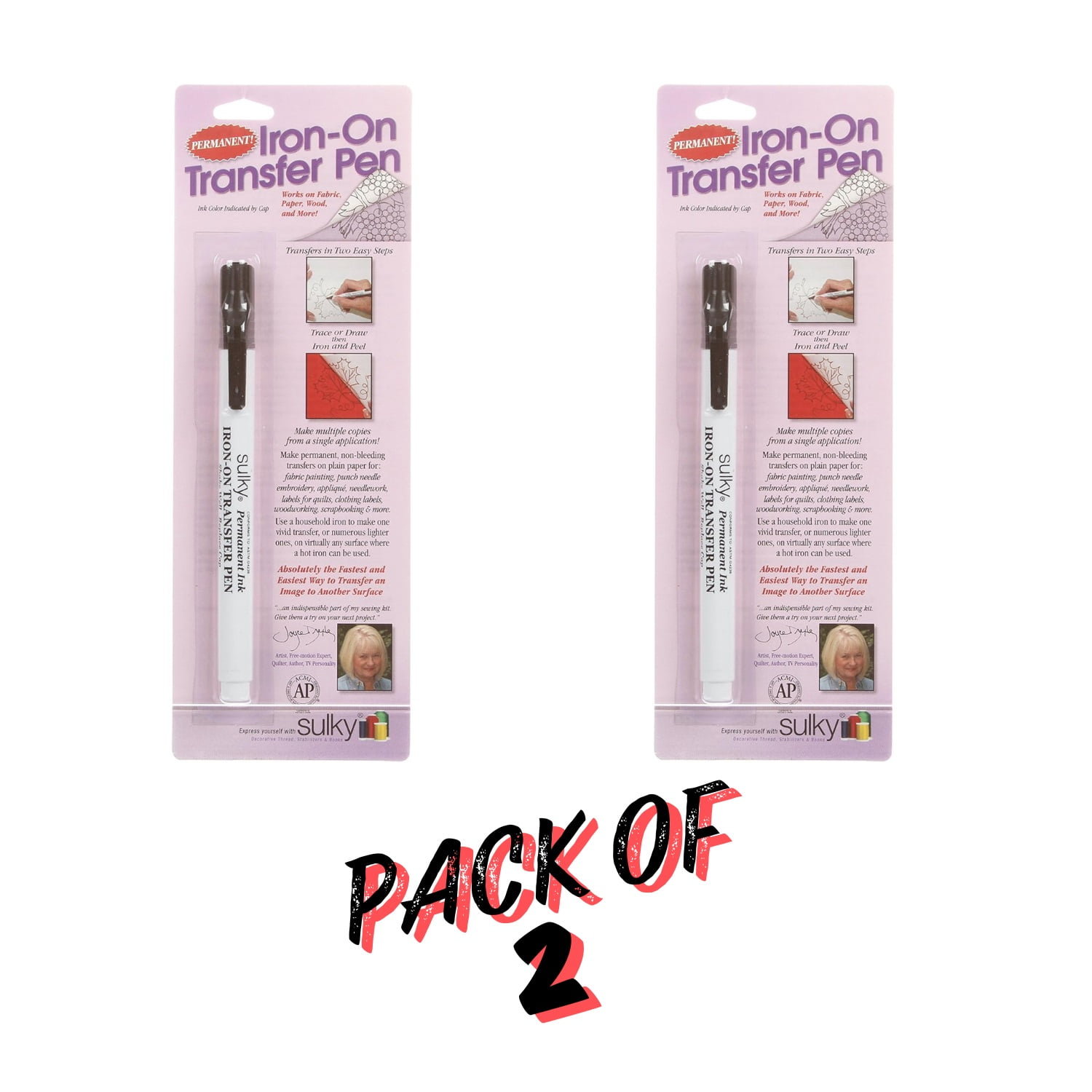 Sulky Iron-On Transfer Pen-Black Pack of 2 - Walmart.com