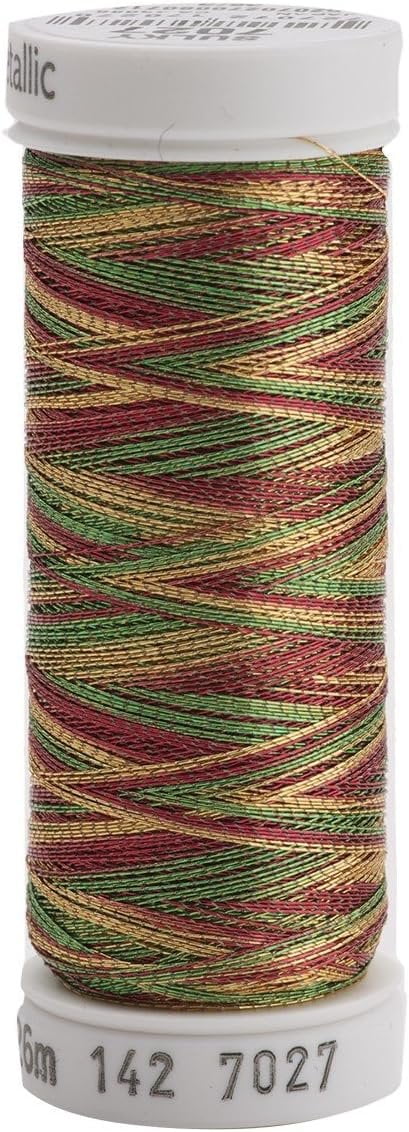 Sulky Metallic Thread for Sewing, Cranberry, Gold and Pine Green ...