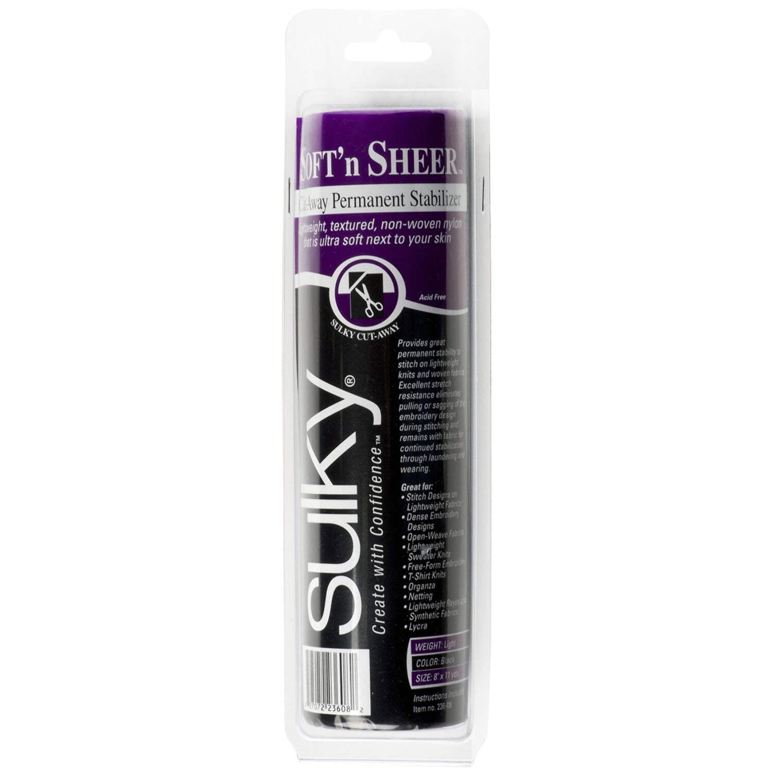 Cut Away Soft N Sheer Stabilizer Black 8in x 11yds - Walmart.com