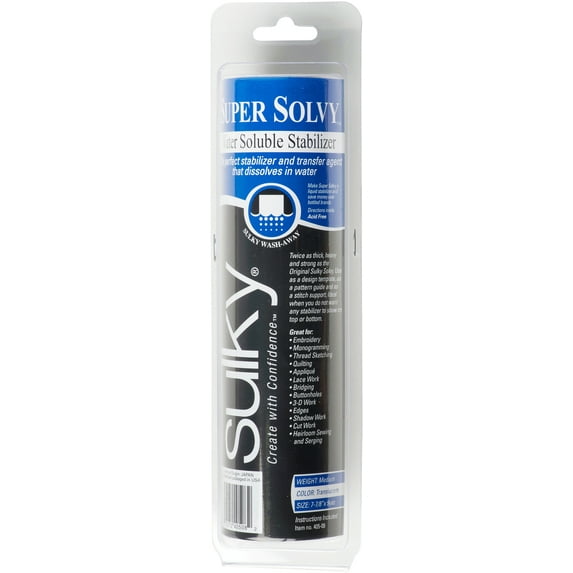 Sulky Super Solvy Water-Soluble Stabilizer Roll-7.875"X9yd - Walmart.com