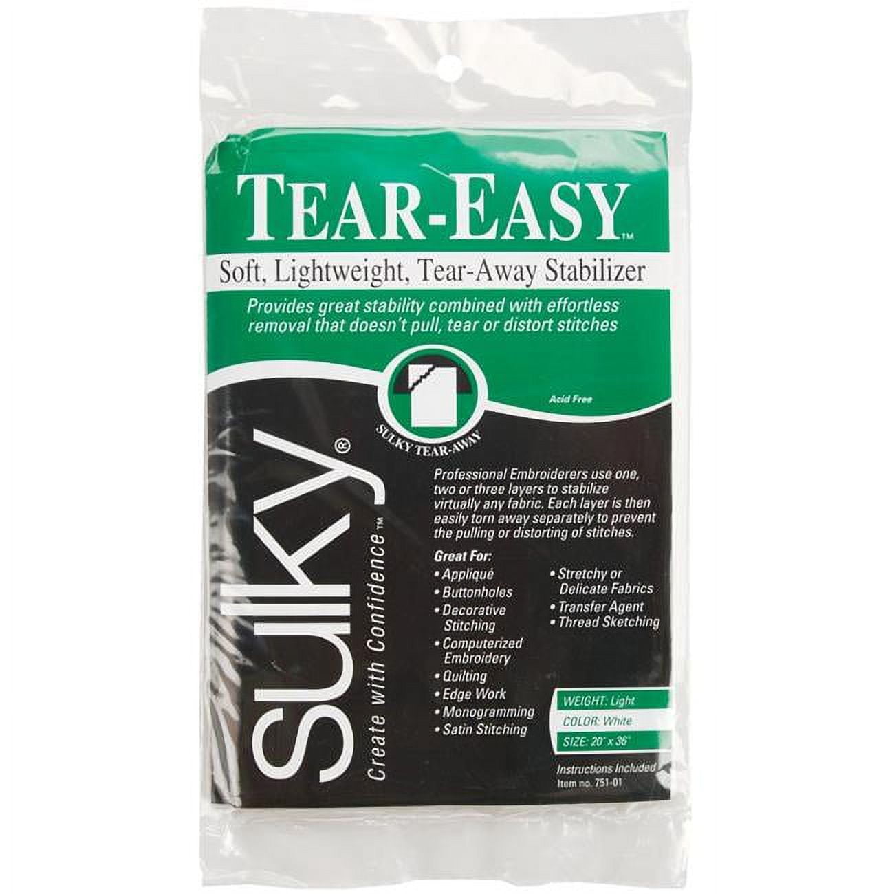 Sulky Tear-Easy Stabilizer, 20" x 1yd - Walmart.com